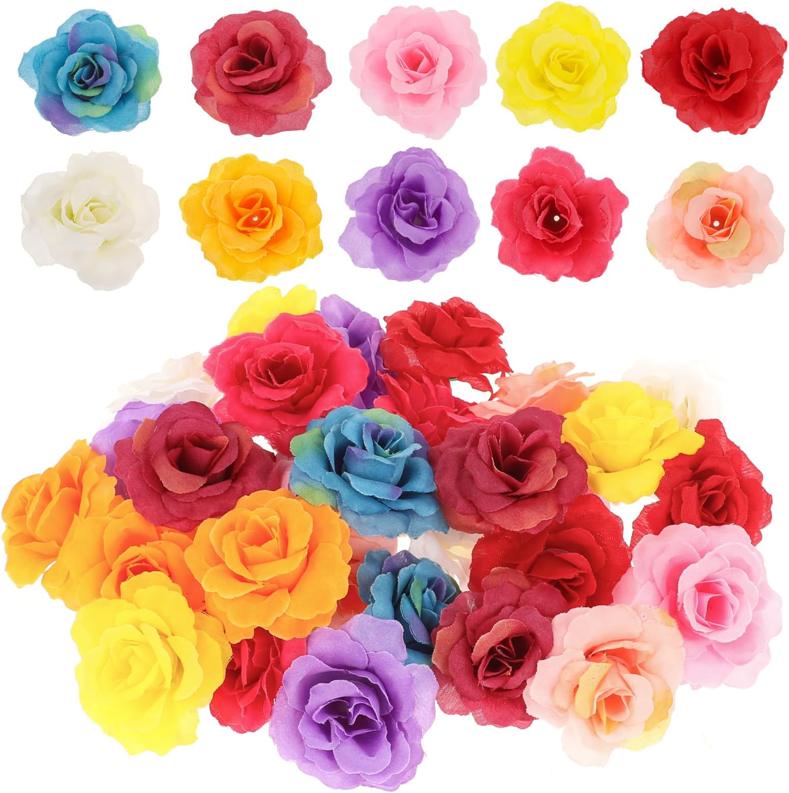 Amazon.com: 30 Pcs Artificial Flowers Heads Peony Roses Artificial ...