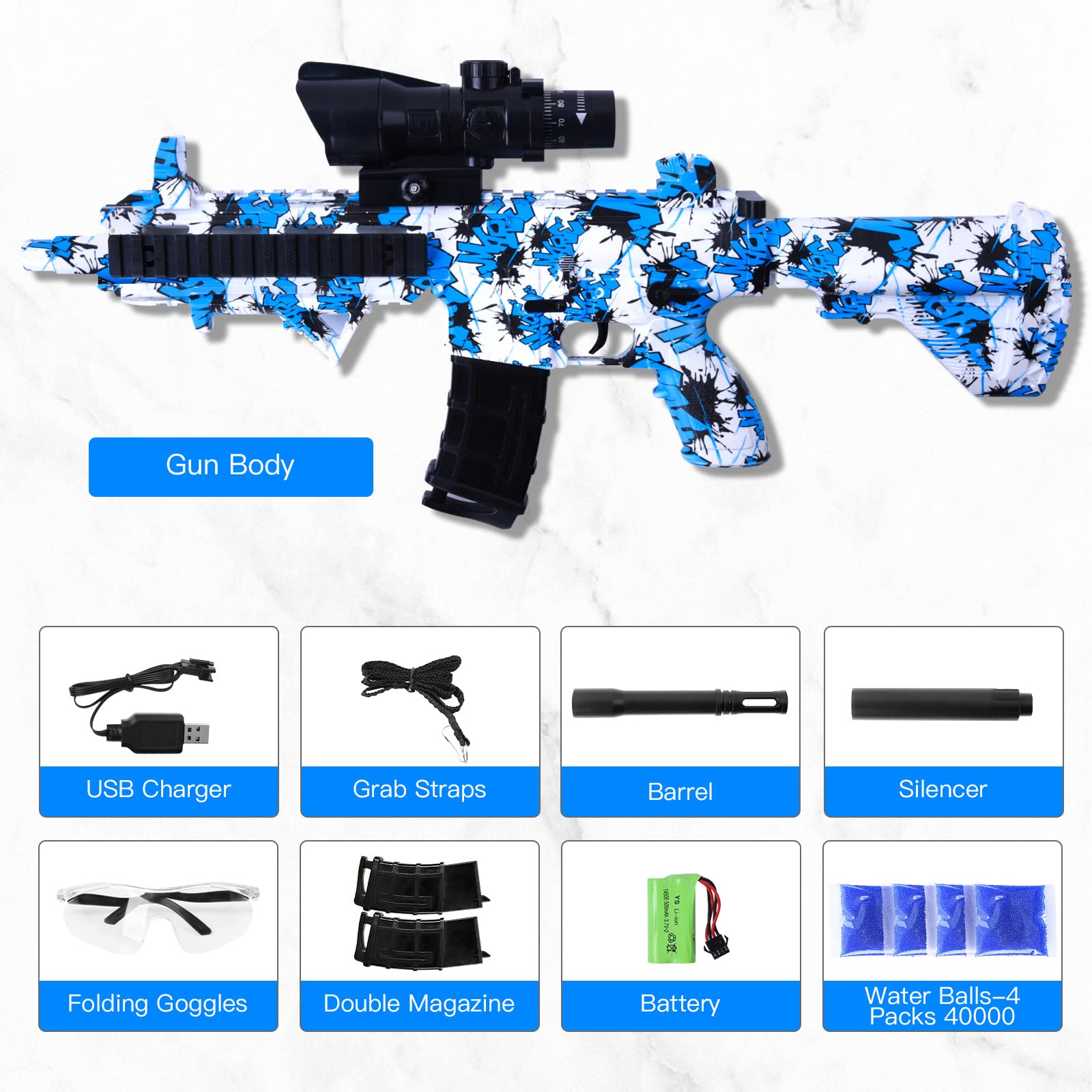 Splatter Ball Gun - M-416 Gel...B09ZQCQ9LQ | Encarguelo.com