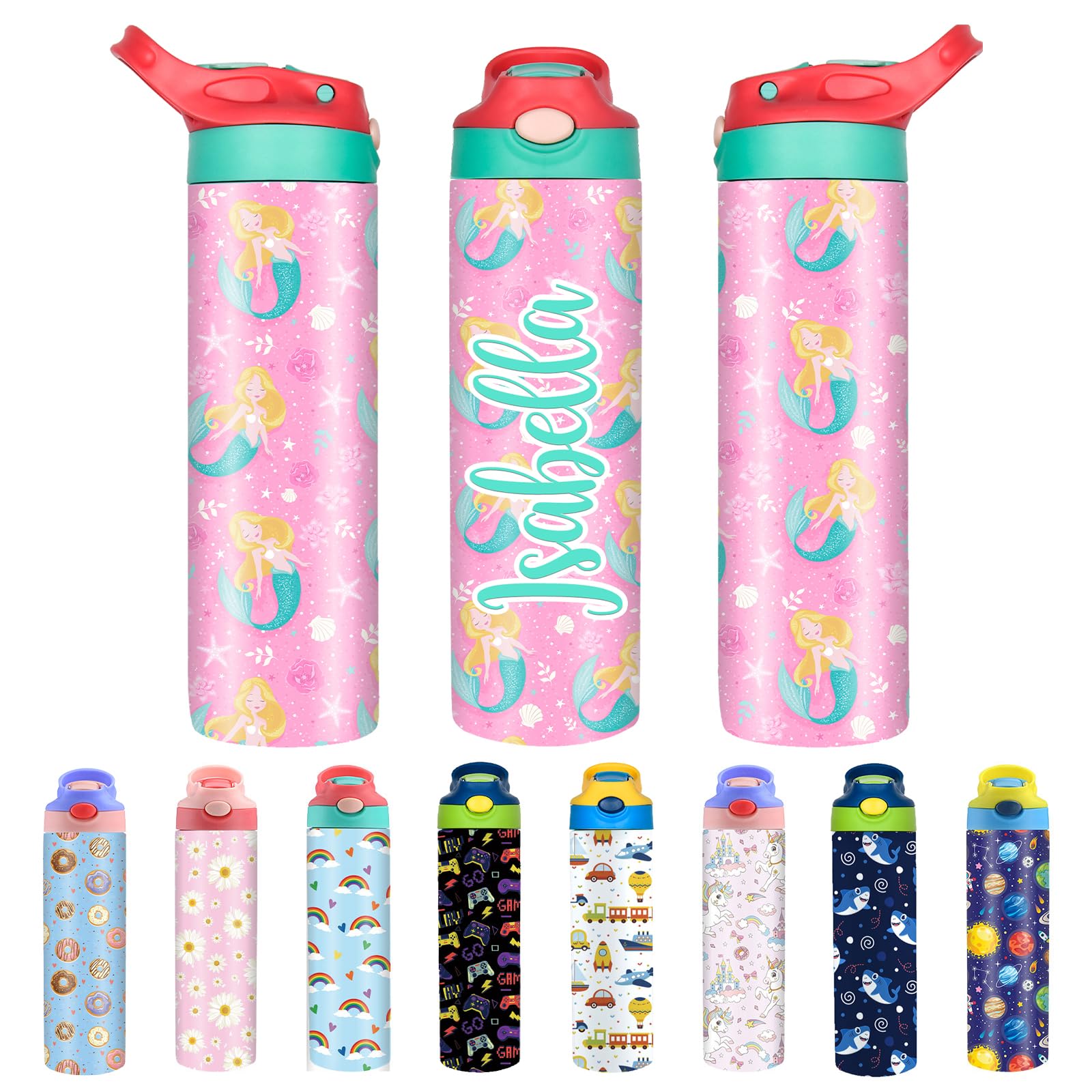 Amazon.com: Personalized Kids Water Bottles 20oz Custom Insulated ...
