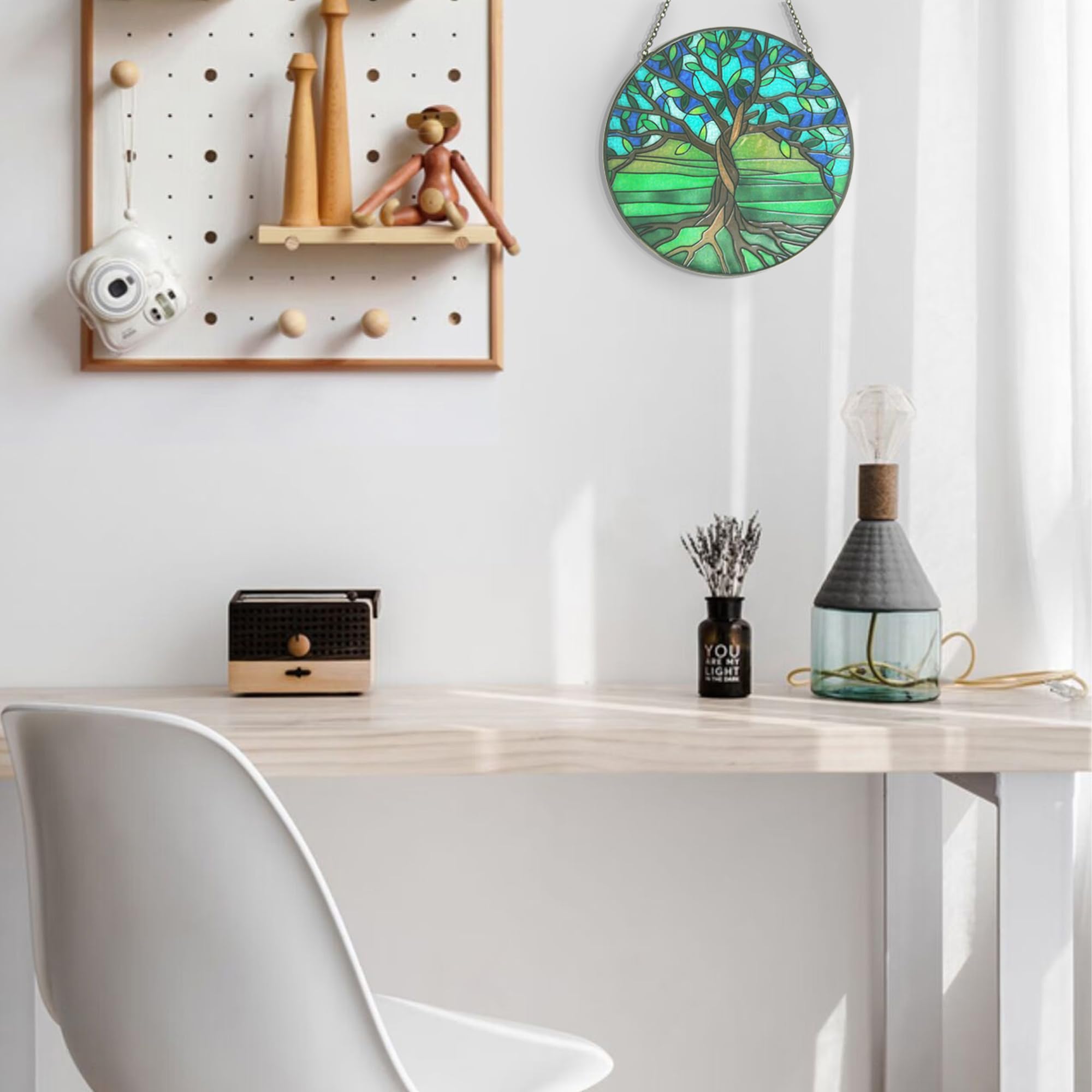 Colorful Suncatcher For Kitchen Living Room Window Tree Of Life Stained ...