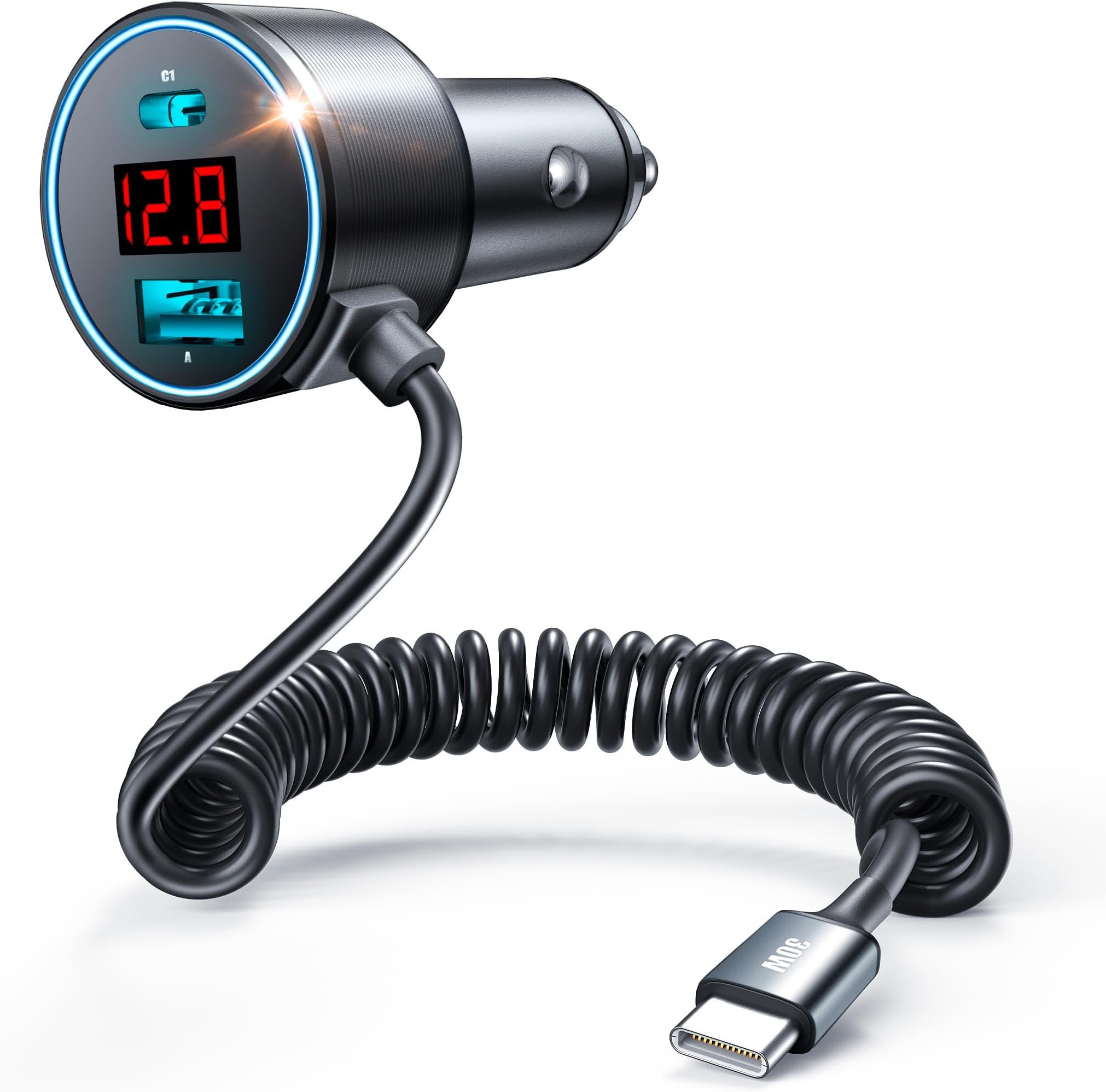 Amazon.com: USB C Car Charger, 75W Metal 3-Port Super Fast Car Charger ...
