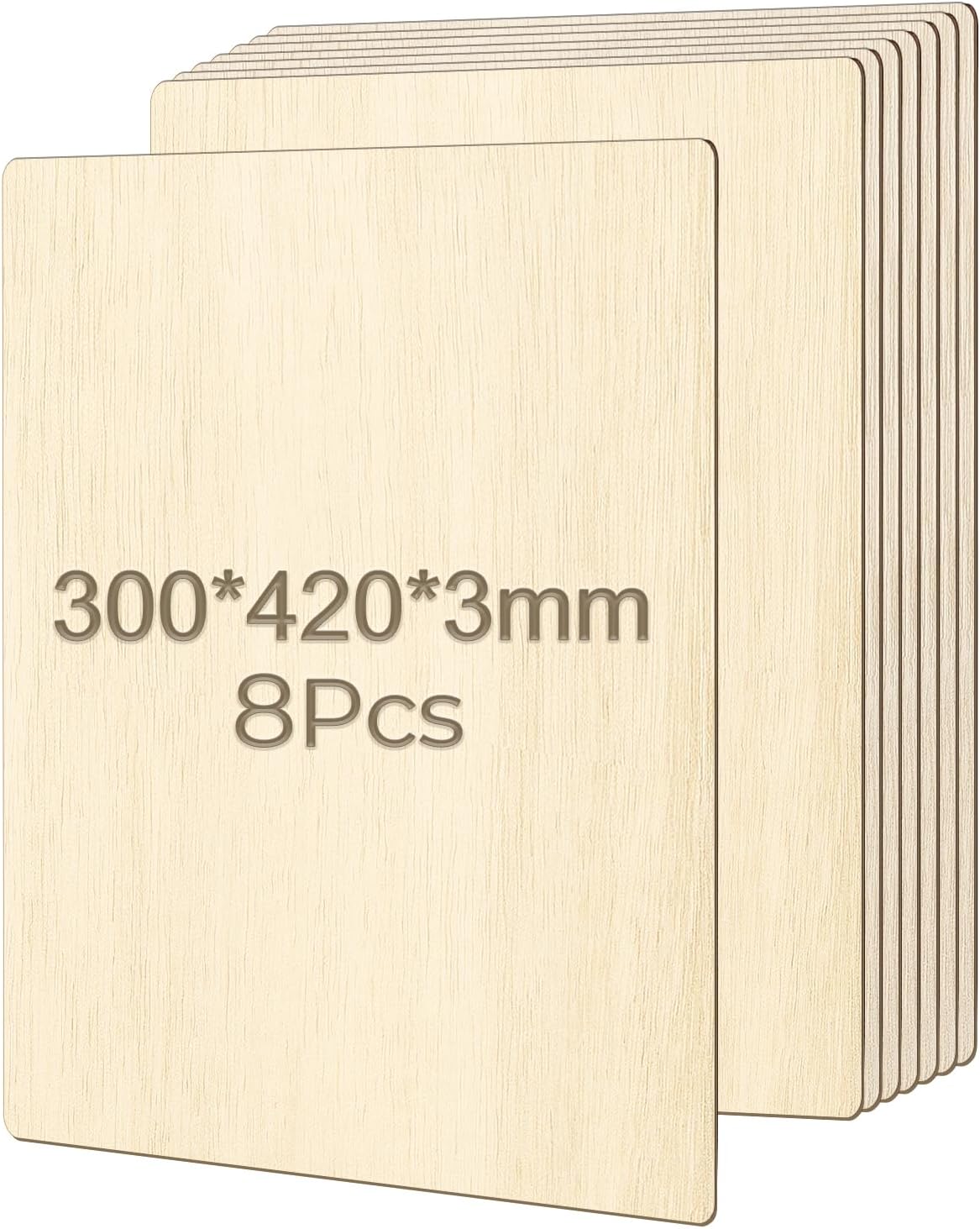Amazon.com: Basswood Sheets,8 Pcs Square Unfinished Wood Board,17 x 12 ...