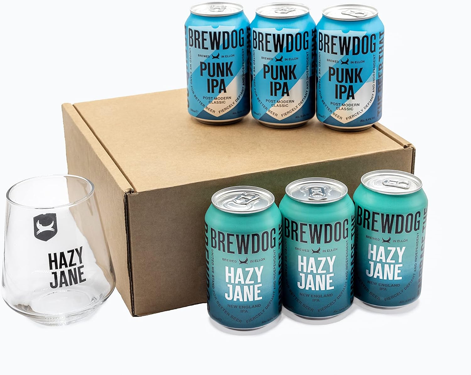 BrewDog IPA Gift Pack Vegan Beers - 6 x 330ml Cans and Tumbler Beer ...