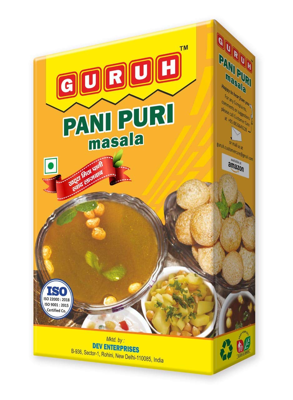 Guruh® Khatta Meetha Pani Puri Masala - The Authentic Indian Street ...