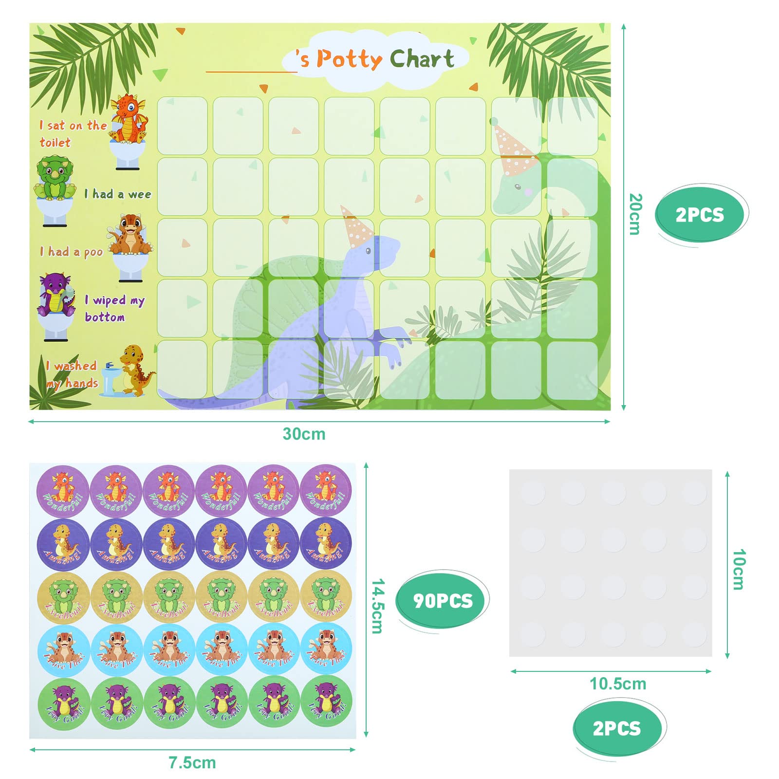 Snapklik.com : GWHOLE Dinosaur Potty Training Chart For Toddlers Boys ...