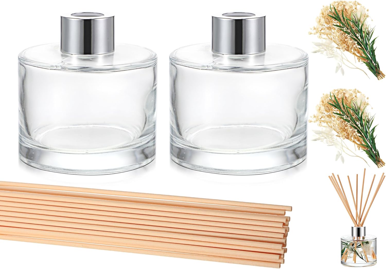Amazon.com: Rtteri 2 Reed Diffuser Sets Flower Oil Diffuser Sticks with ...
