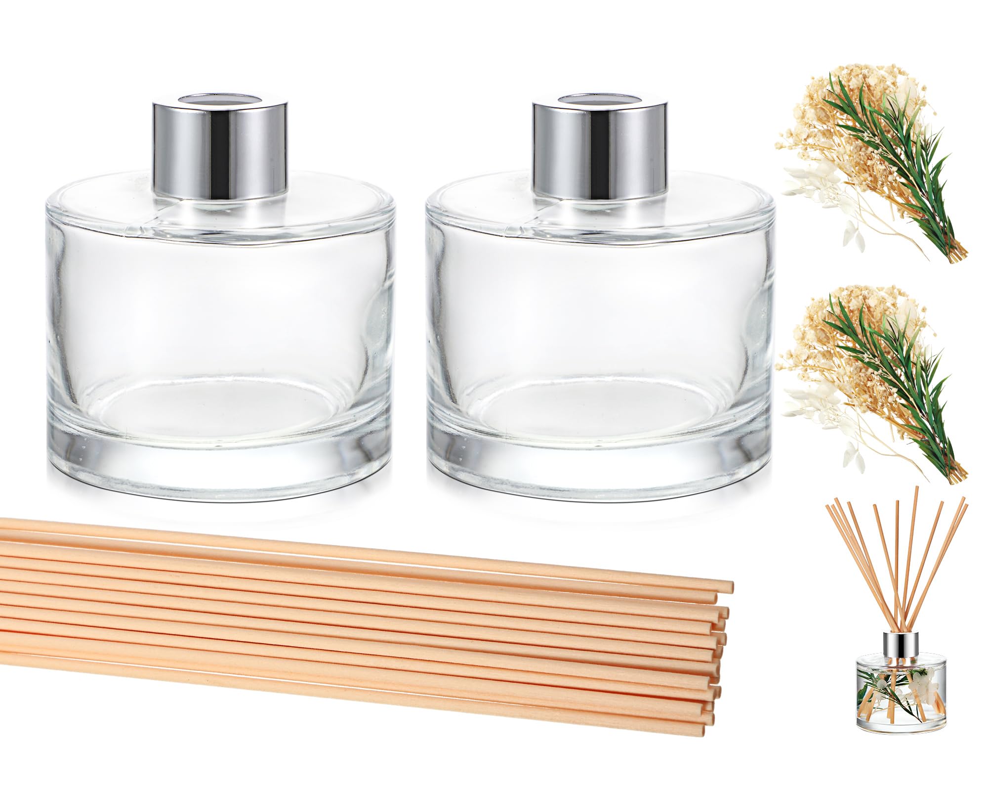 Amazon.com: Rtteri 2 Reed Diffuser Sets Flower Oil Diffuser Sticks with ...