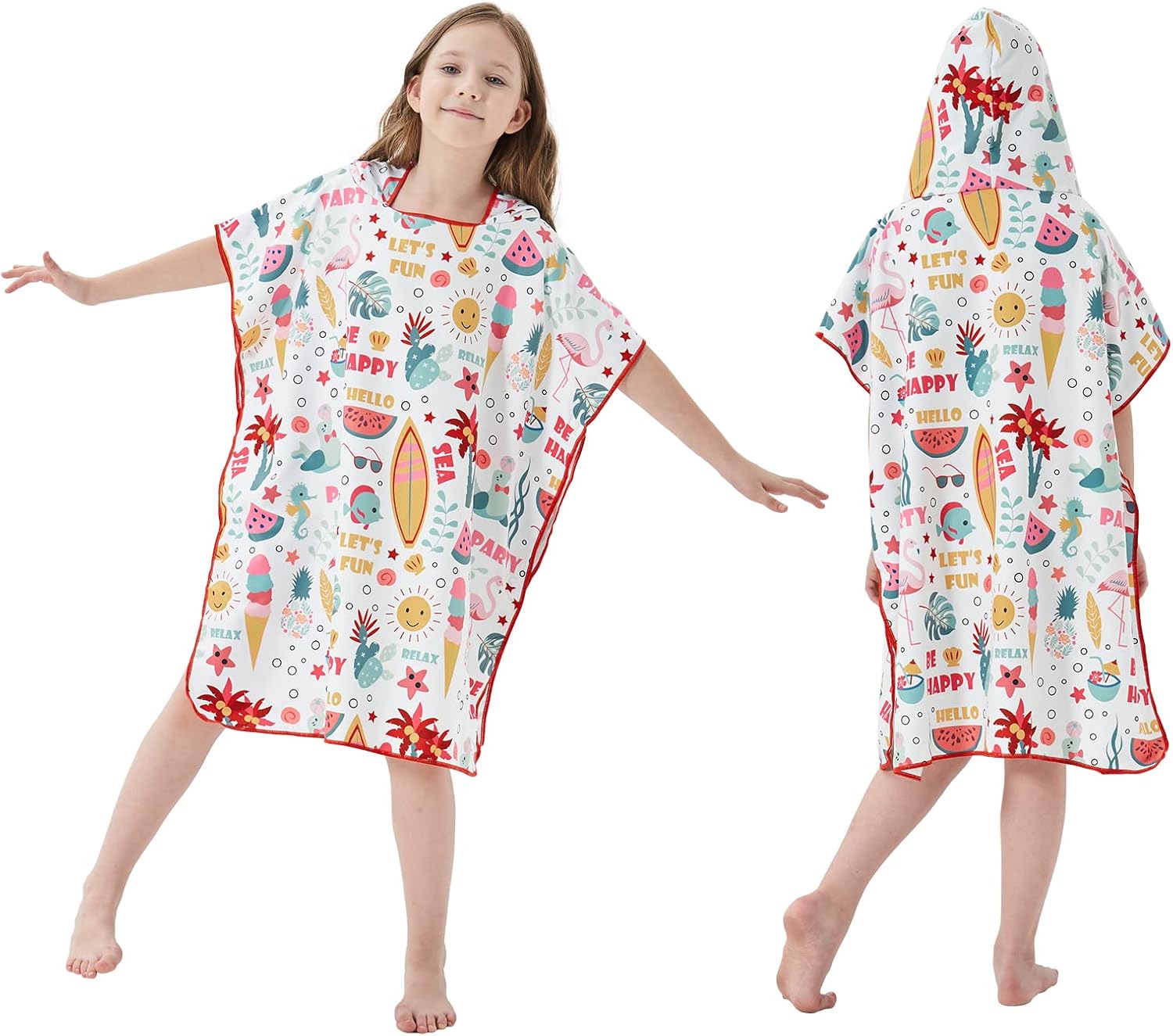 YINHANG Kids Changing Robe Towel, Hooded Shower Towel Poncho Bathrobe ...