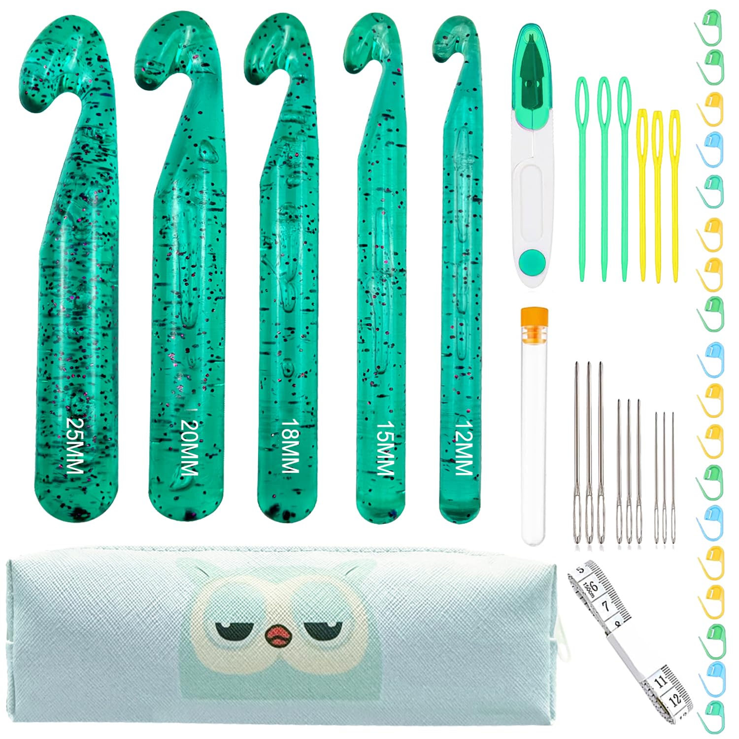 Amazon.com: 43 Pcs Large Crochet Hooks Set,12mm 15mm 18mm 20mm 25mm ...