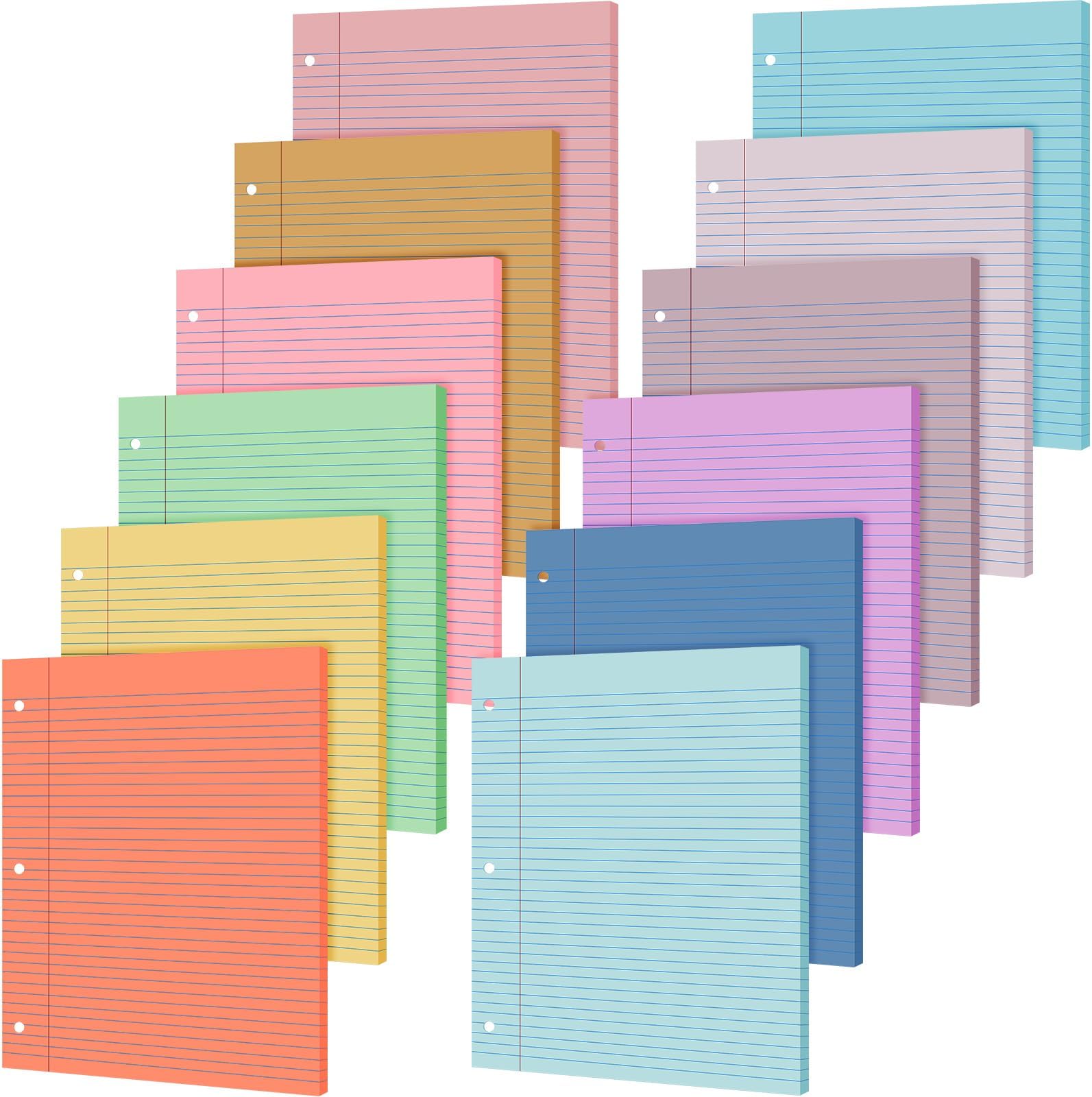 Amazon.com : 1InTheOffice Colored Filler Paper 8.5x11, Wide Ruled Lined ...