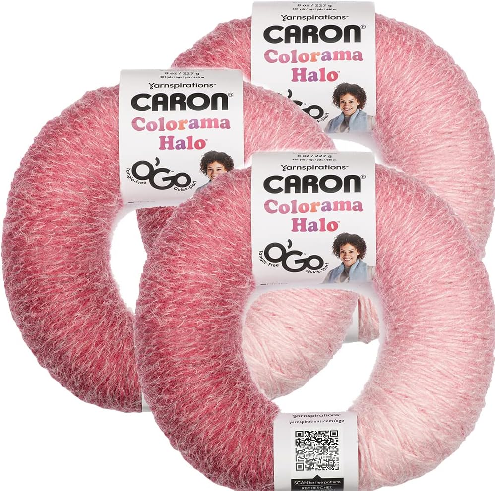 Amazon.com: Caron COLORAMA Halo O'GO Yarn - 3 Pack of 226g/8oz - Blended Fiber - 5 Bulky ...