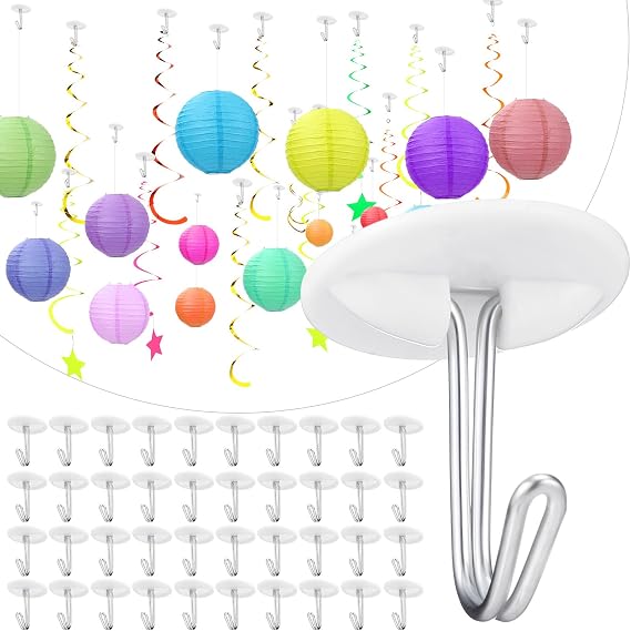 Amazon.com: Threehoney 50 Pcs Adhesive Ceiling Hooks for Classroom ...