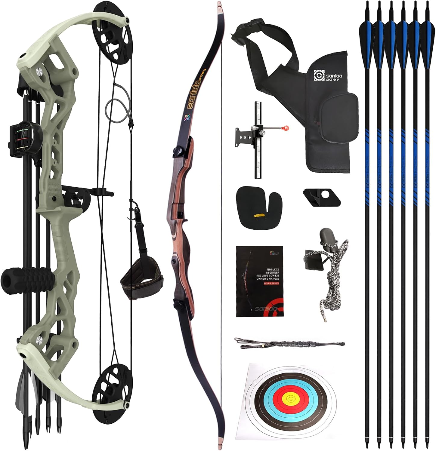 Amazon.com : Sanlida Archery Dragon X6 Youth Compound Bow Kit and Noble ...