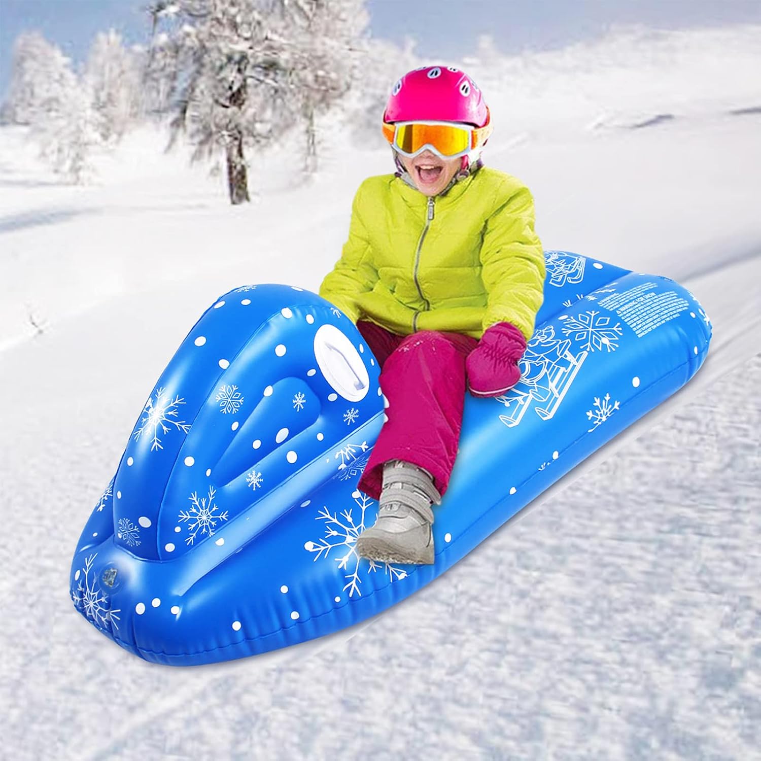 Gogokids Snow Tube – Heavy Duty Inflatable Snow Sled with Handles Soft ...