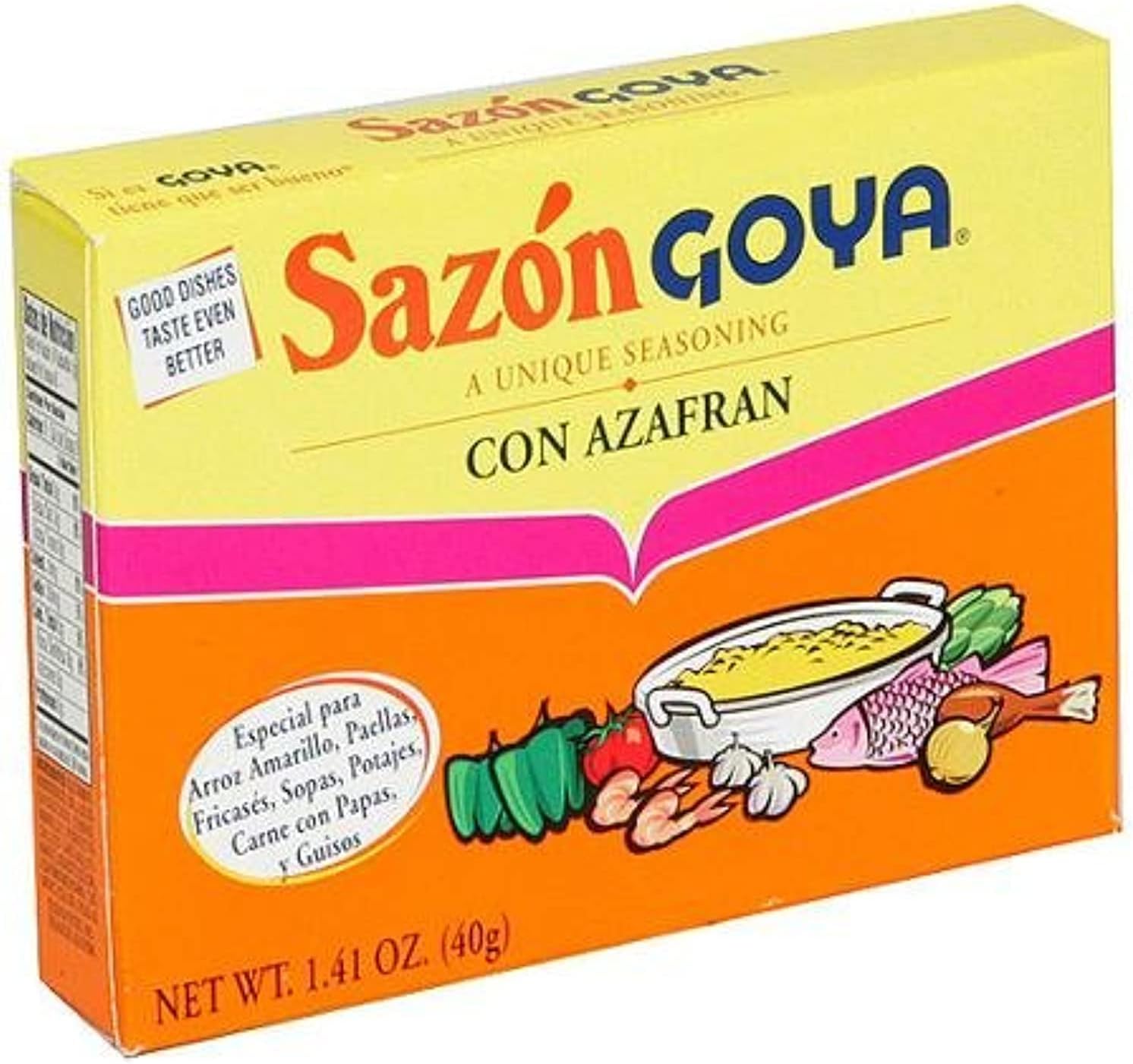 Amazon.com : Goya Sazón, Seasoning With Azafran, 1.41 Oz : Mexican ...