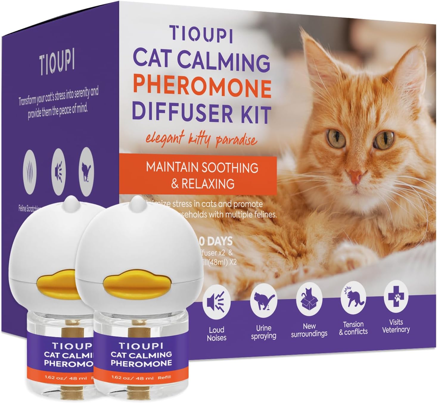 Amazon.com : TIOUPI Cat Pheromones Calming Diffuser: 2 Diffusers & 2 ...