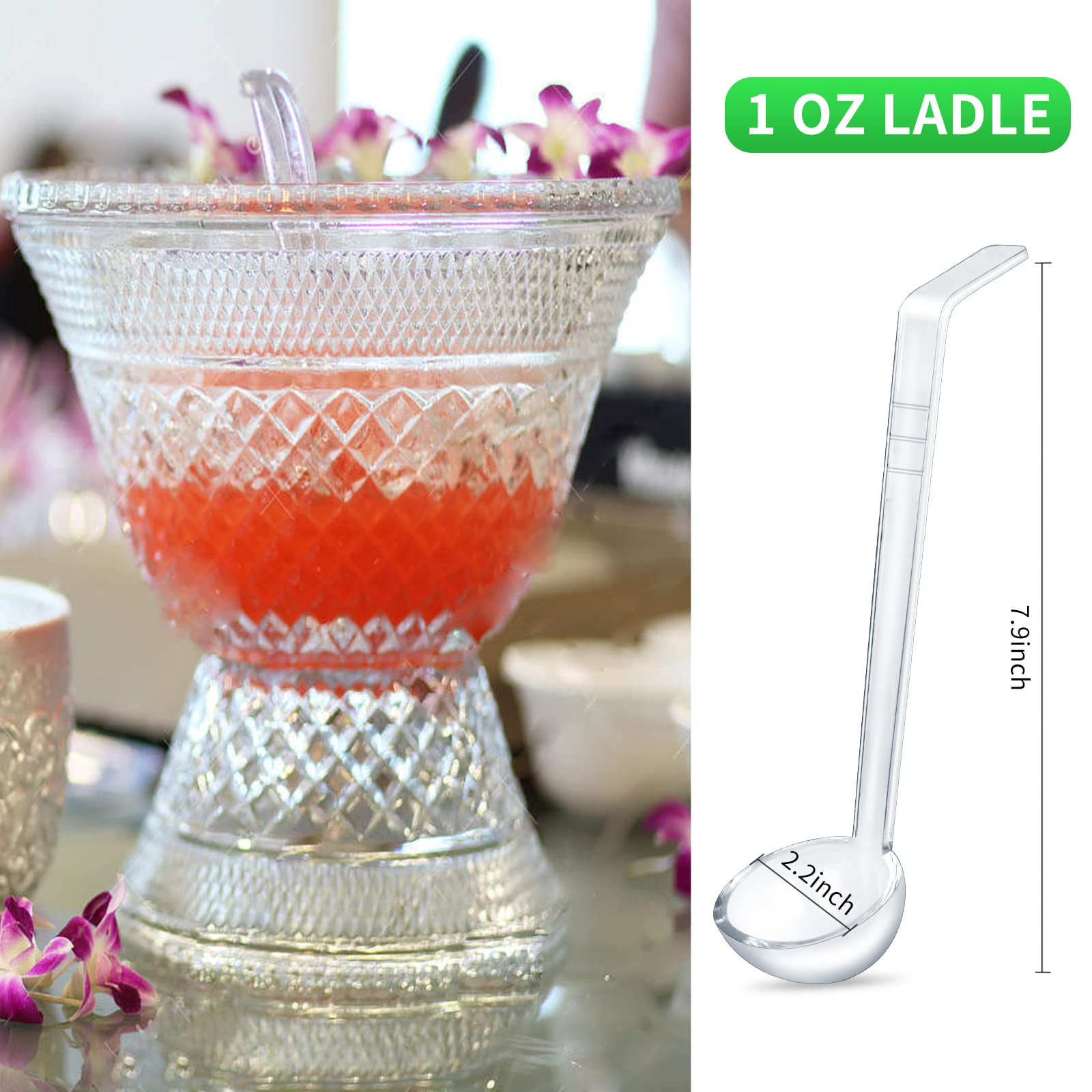 Snapklik.com : 4 Pieces 1 Oz Ladle Clear Small Gravy Ladle Long Handle ...