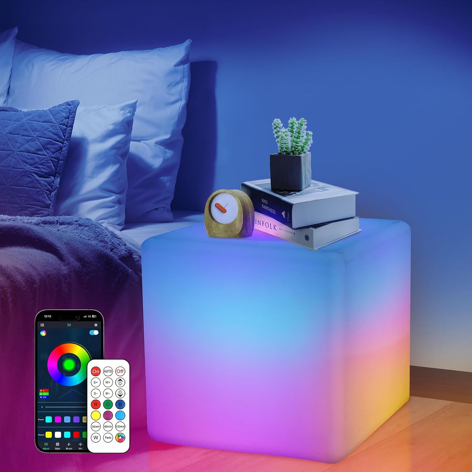 LOFTEK 16-inch Smart Cube Lights: RGBW 16 Million Colors Changing Floor ...