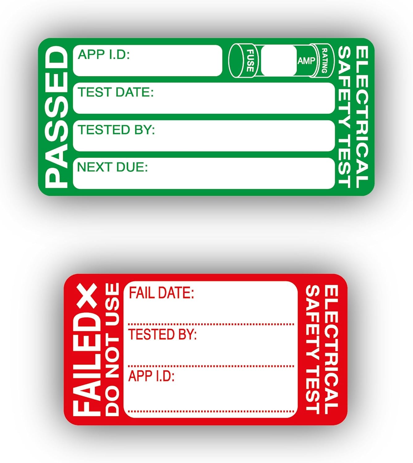 500PCS 51x24MM Pass & 43x23MM 50PCS Fail Pat Testing Stickers Labels ...
