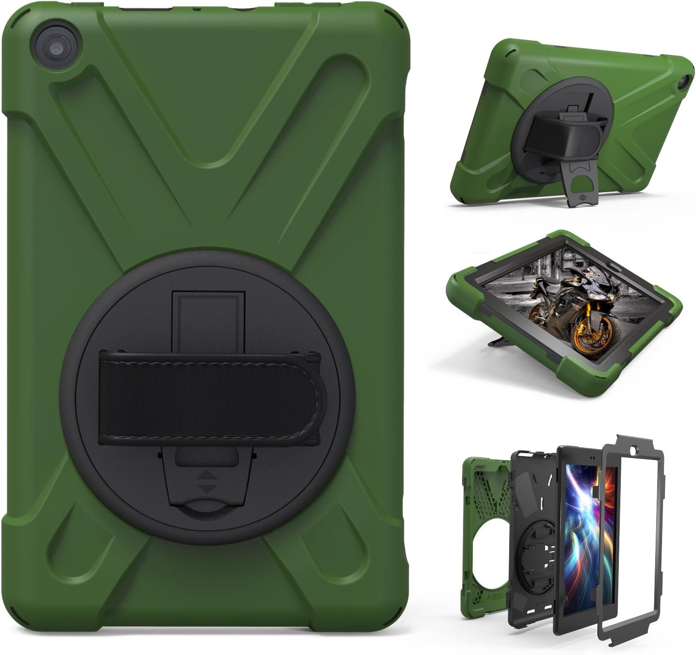Amazon.com: Amazon Fire HD 8 (8th/7th Generation) Case, Heavy Duty ...