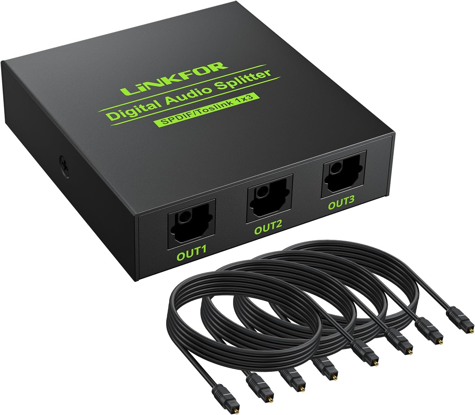 Switch Optique Audio, LiNKFOR 3x2 Commutateur Audio Toslink SPDIF Fibre ...
