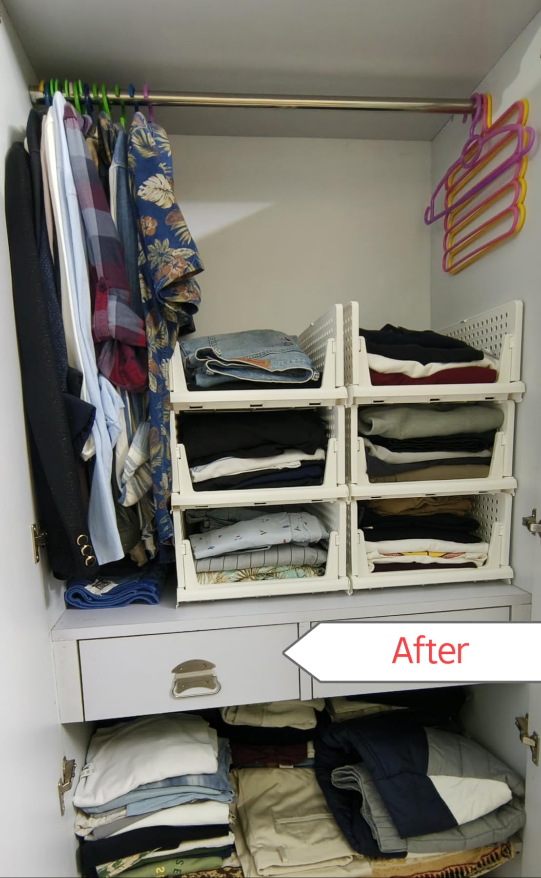 HomeVogue 4 Pcs Almirah Organizer for Clothes Storage - Stack it Up ...