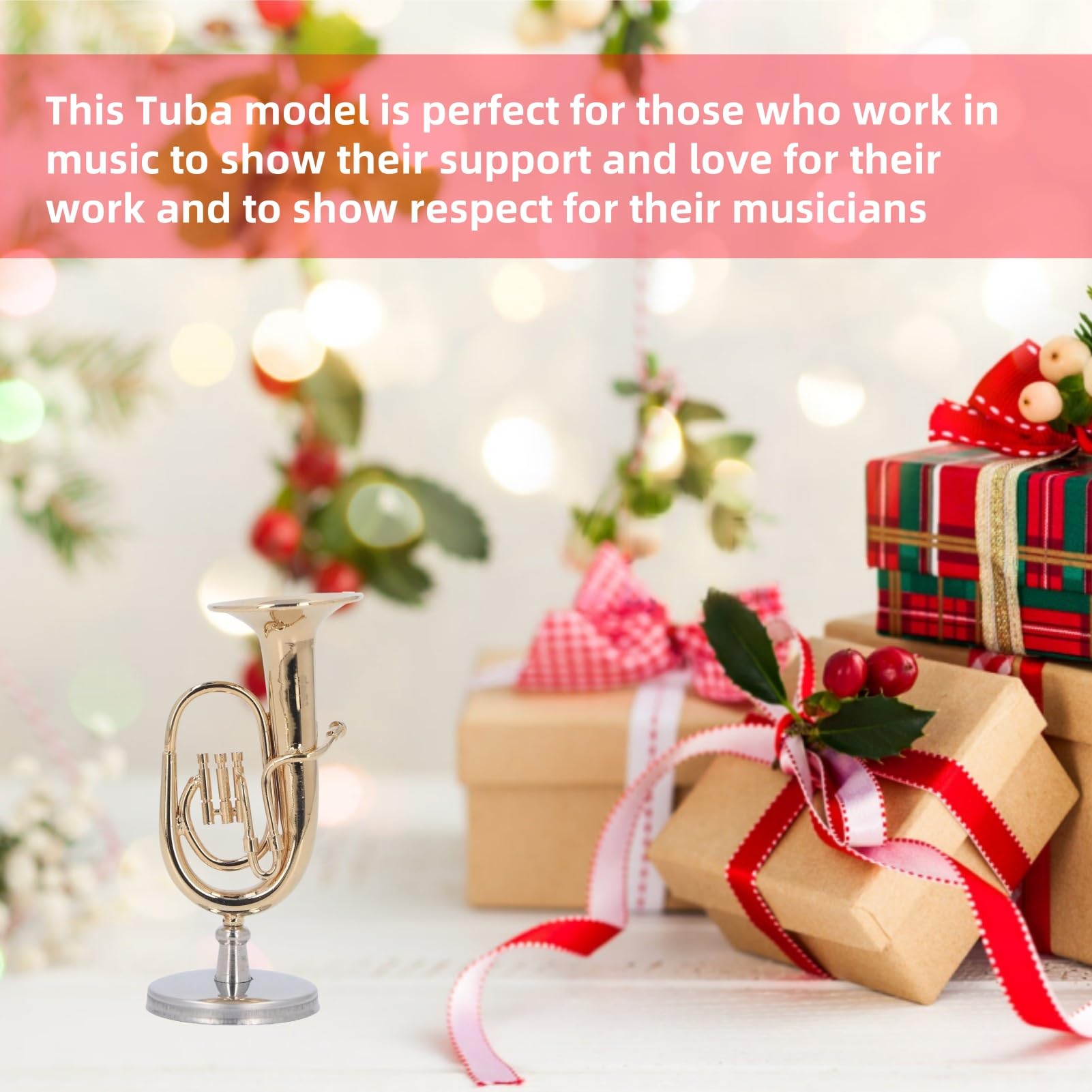 Snapklik.com : Mini Tuba, Gold Plated Brass Euphonium Model, Compact ...