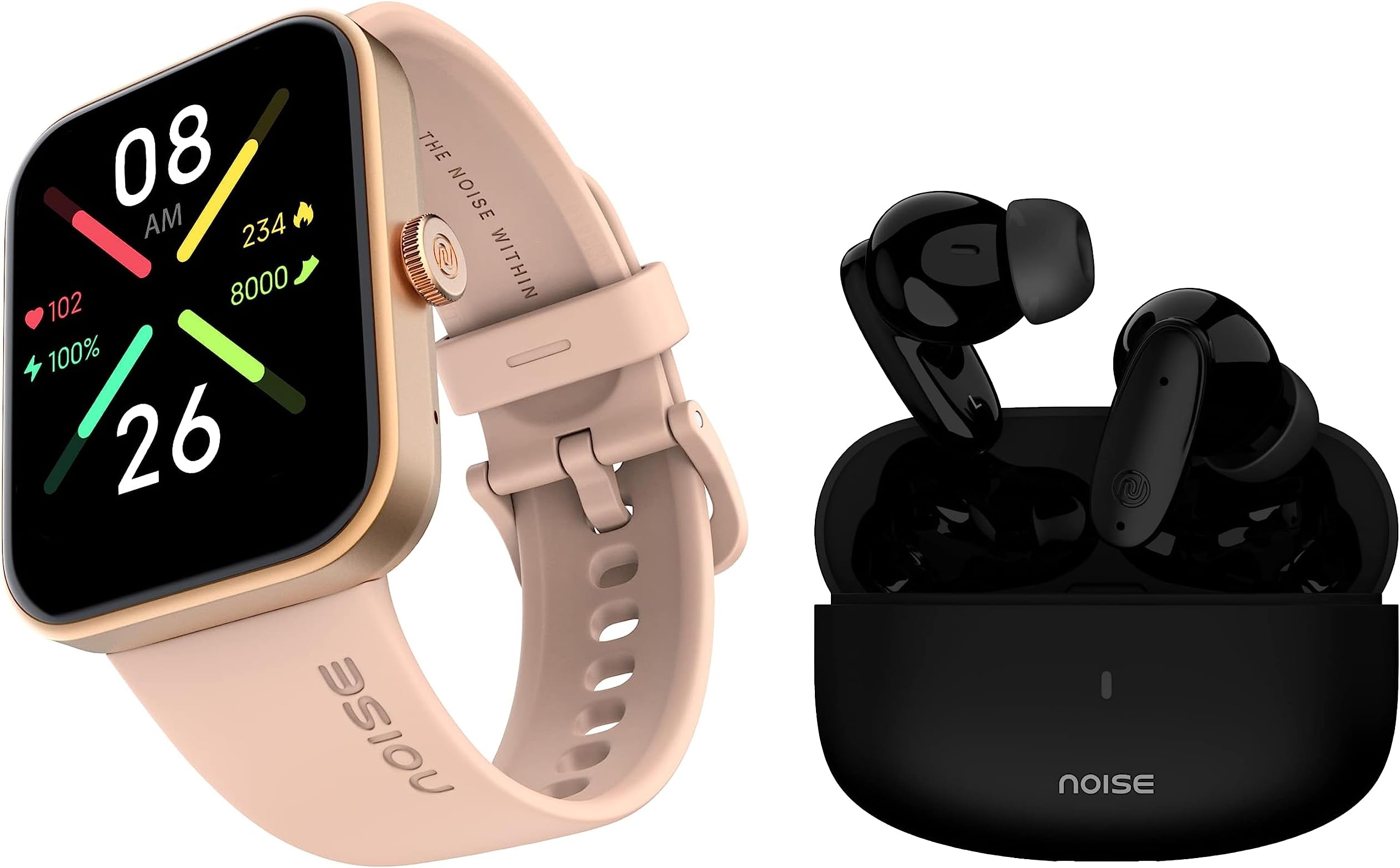Noise Pulse Go Buzz Smart Watch with Advanced Bluetooth Calling,Rose ...