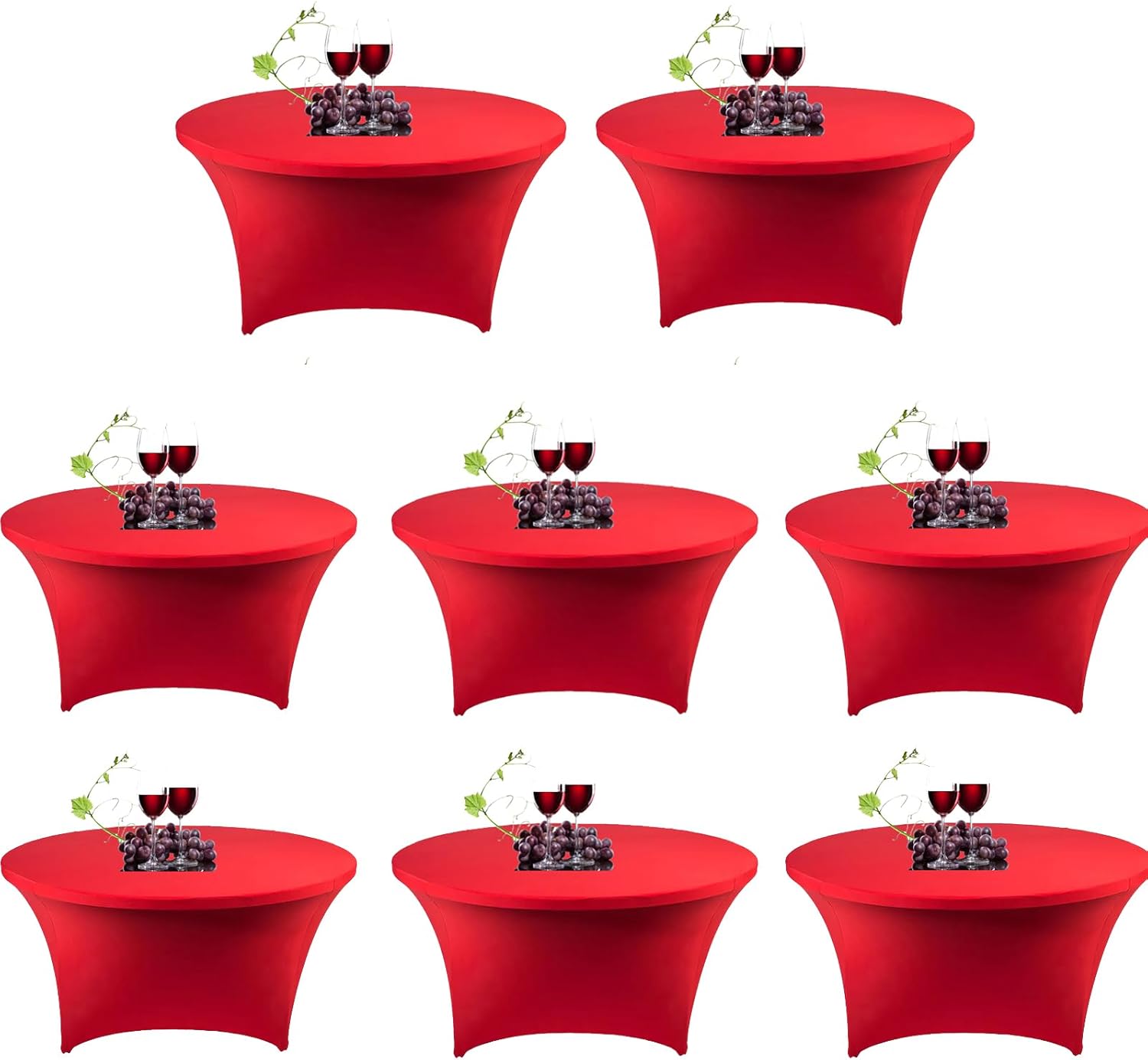Amazon.com: SSYAQRA 8 Pack 48 inch Red Spandex Tablecloth - 4FT 48in ...