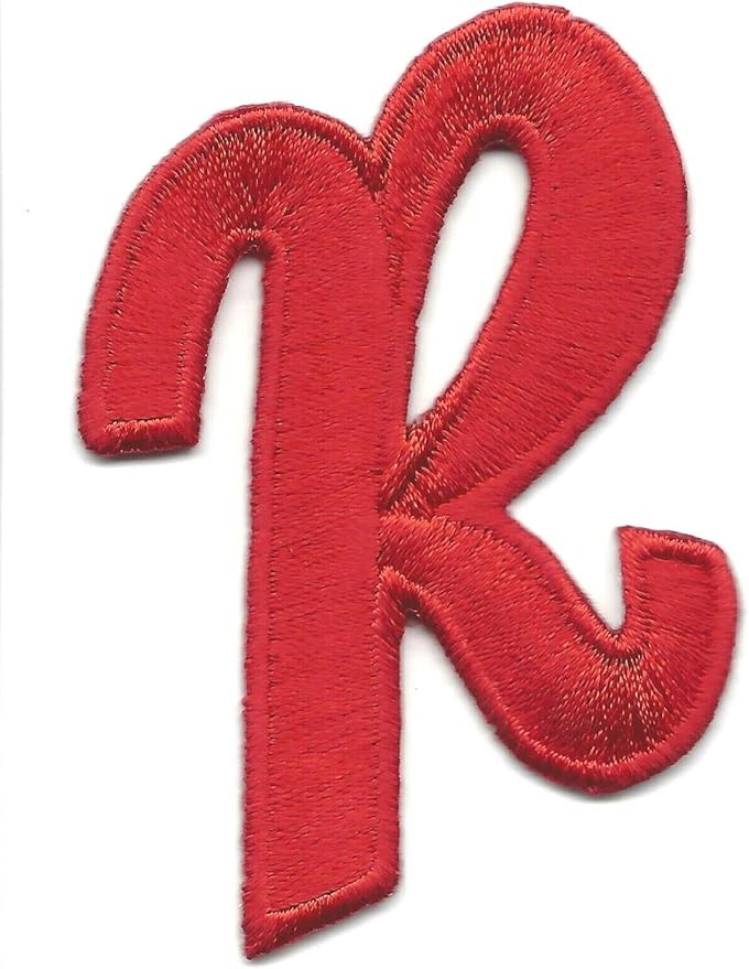 Amazon.com: LETTERS - Red Script 2" Letter"R" - Iron On Embroidered ...