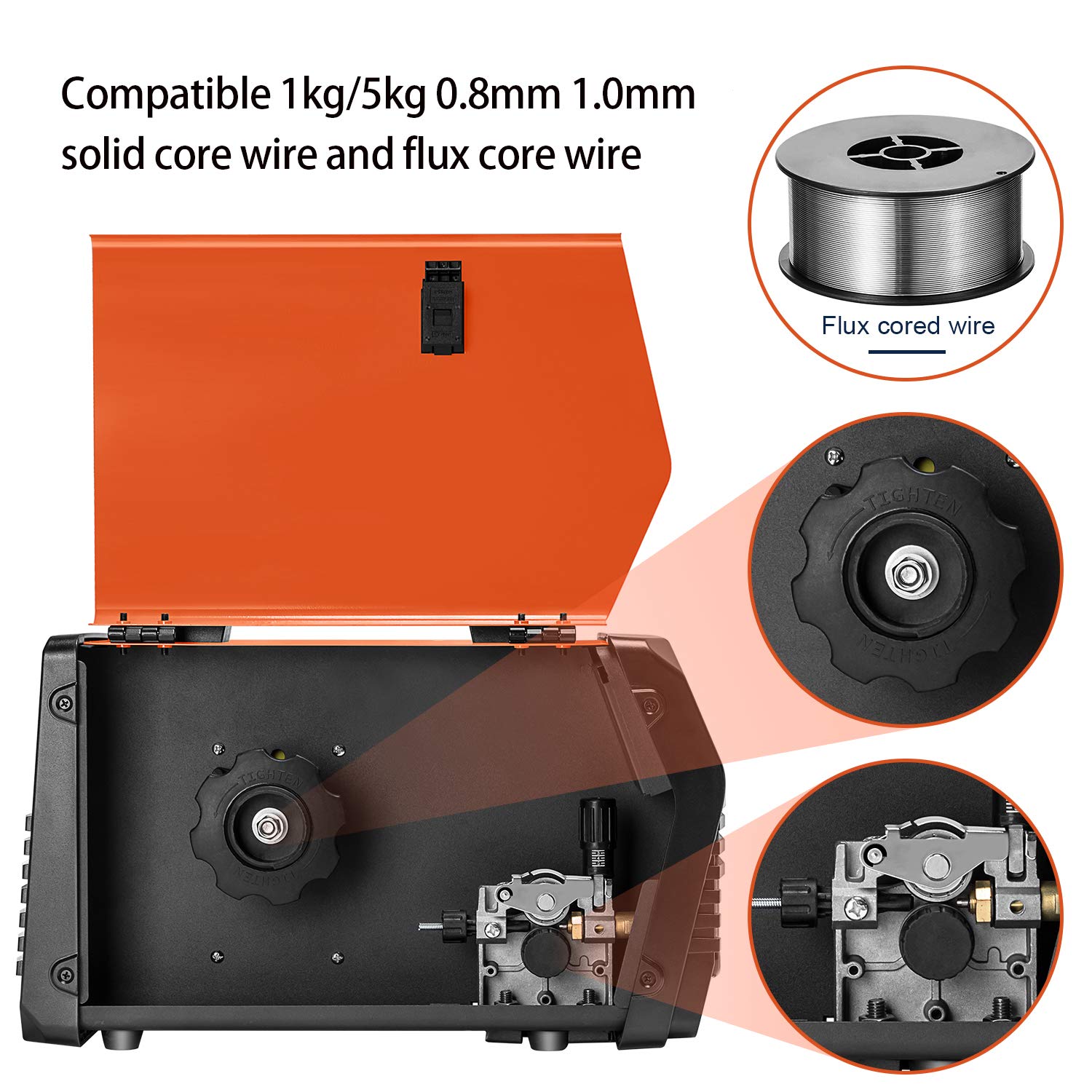 HITBOX 4 in 1 MIG Welder 200Amp Inverter MIG ARC Lift TIG Gas Gasless ...