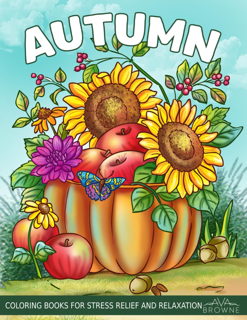 Autumn Coloring Book: A Coloring Book For Adults Featuring Relaxing ...