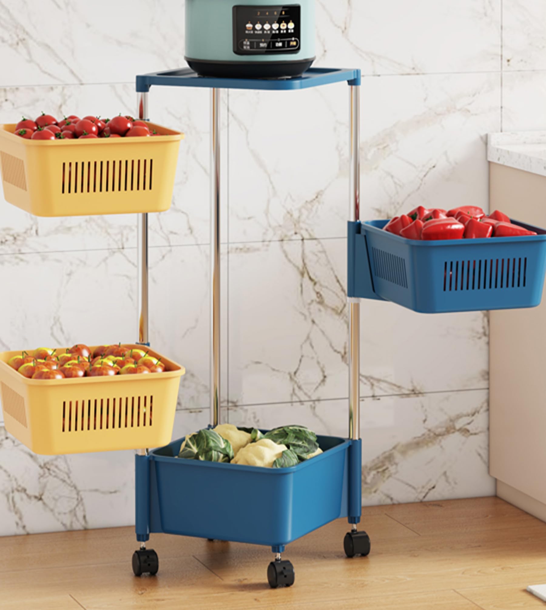 Amazon.com: Rotating Storage Rack for Kitchen Vegetable Storage Round ...