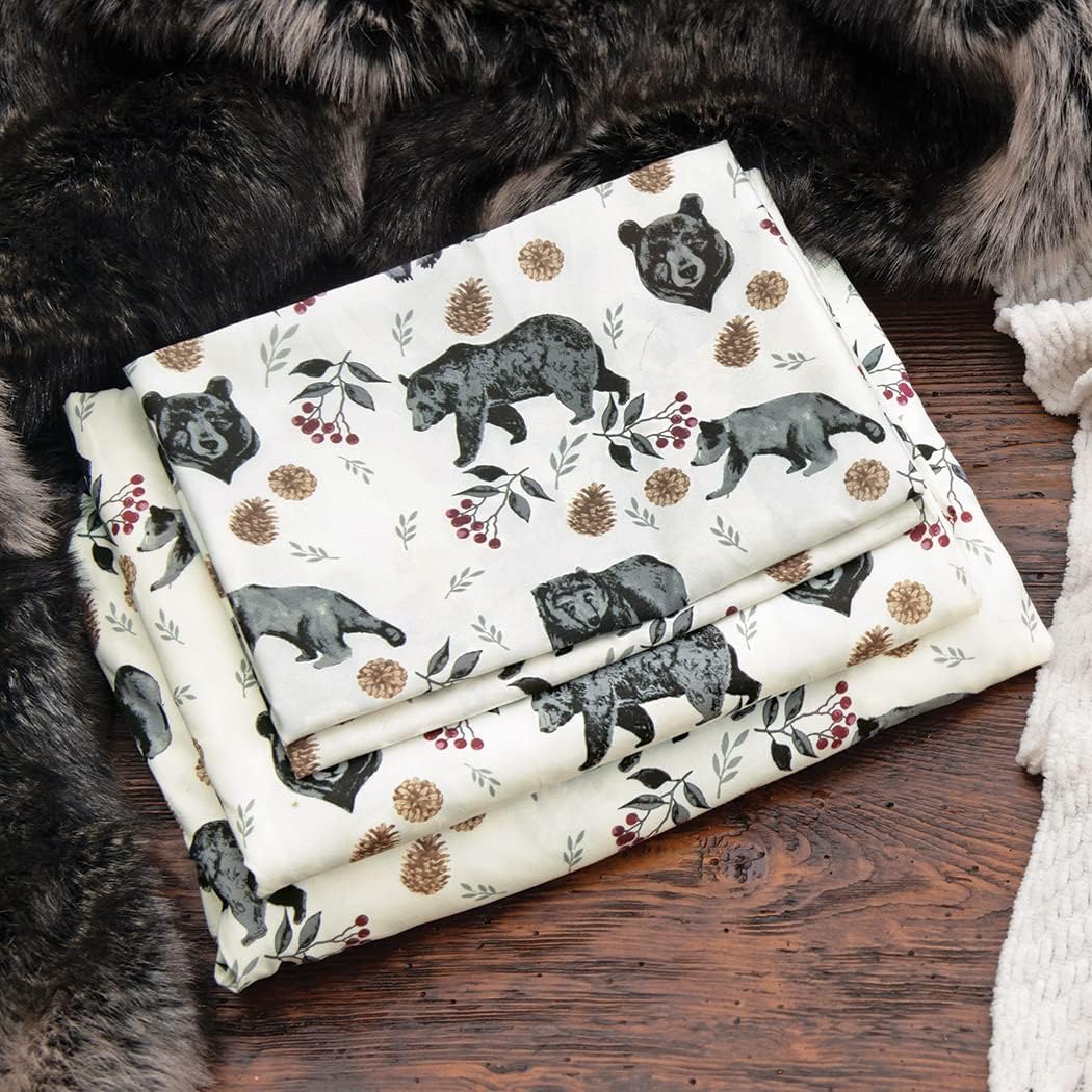 Amazon.com: Black Bear Woodland Sheet Set - Queen : Home & Kitchen