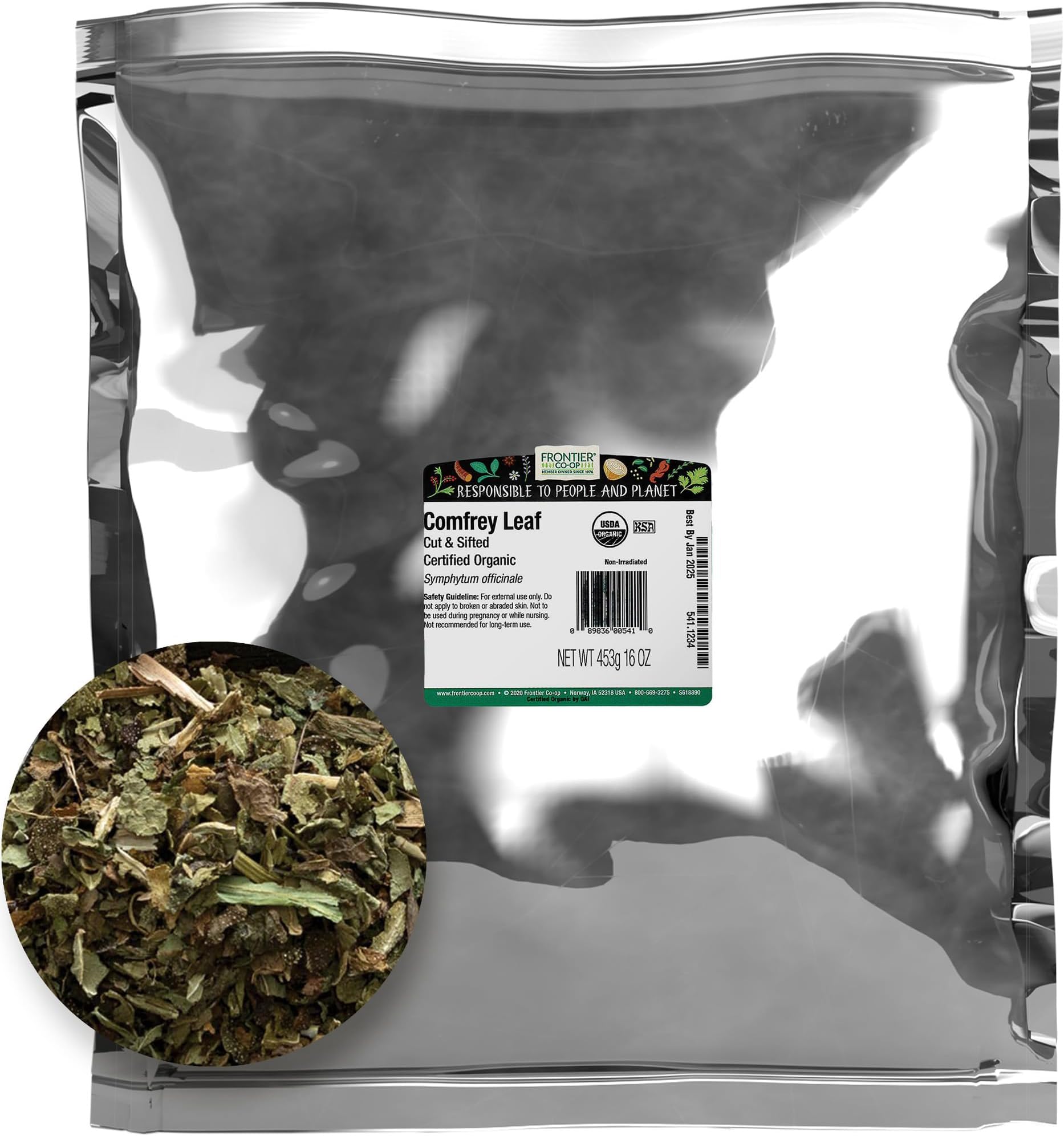 Amazon.com: Frontier Co-op Dried Comfrey Leaf, 1lb Bulk Bag, Cut ...