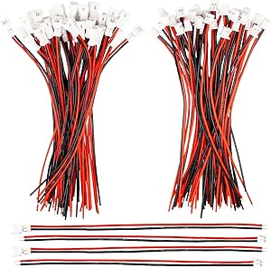 HUAZIZ 30 Pairs JST XH 2.54mm 2 Pin Male and Female Connector with Cable Electrical Wire 10cm ...