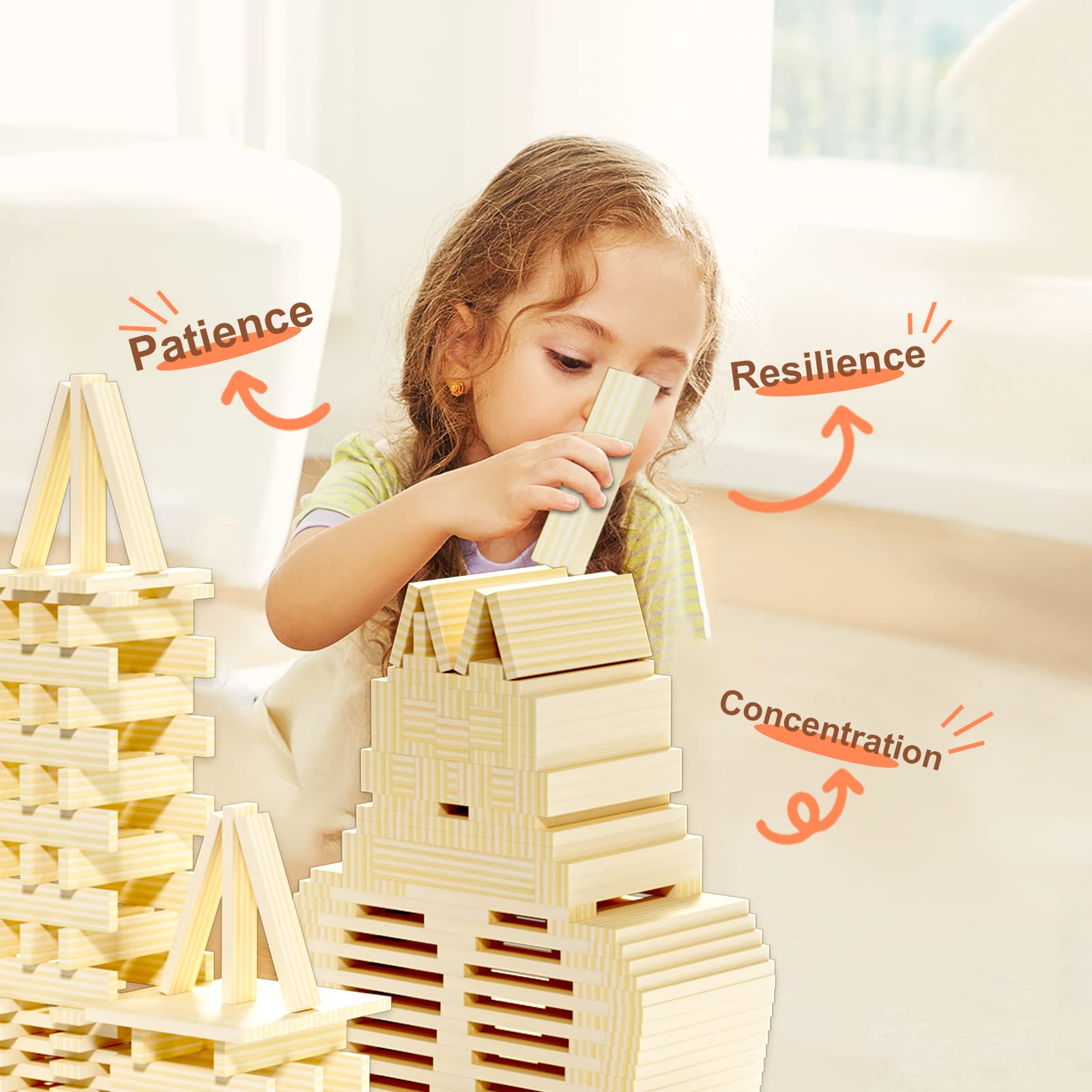 Mideer Wooden Building Blocks 50piece Wooden Blocks Set Endless