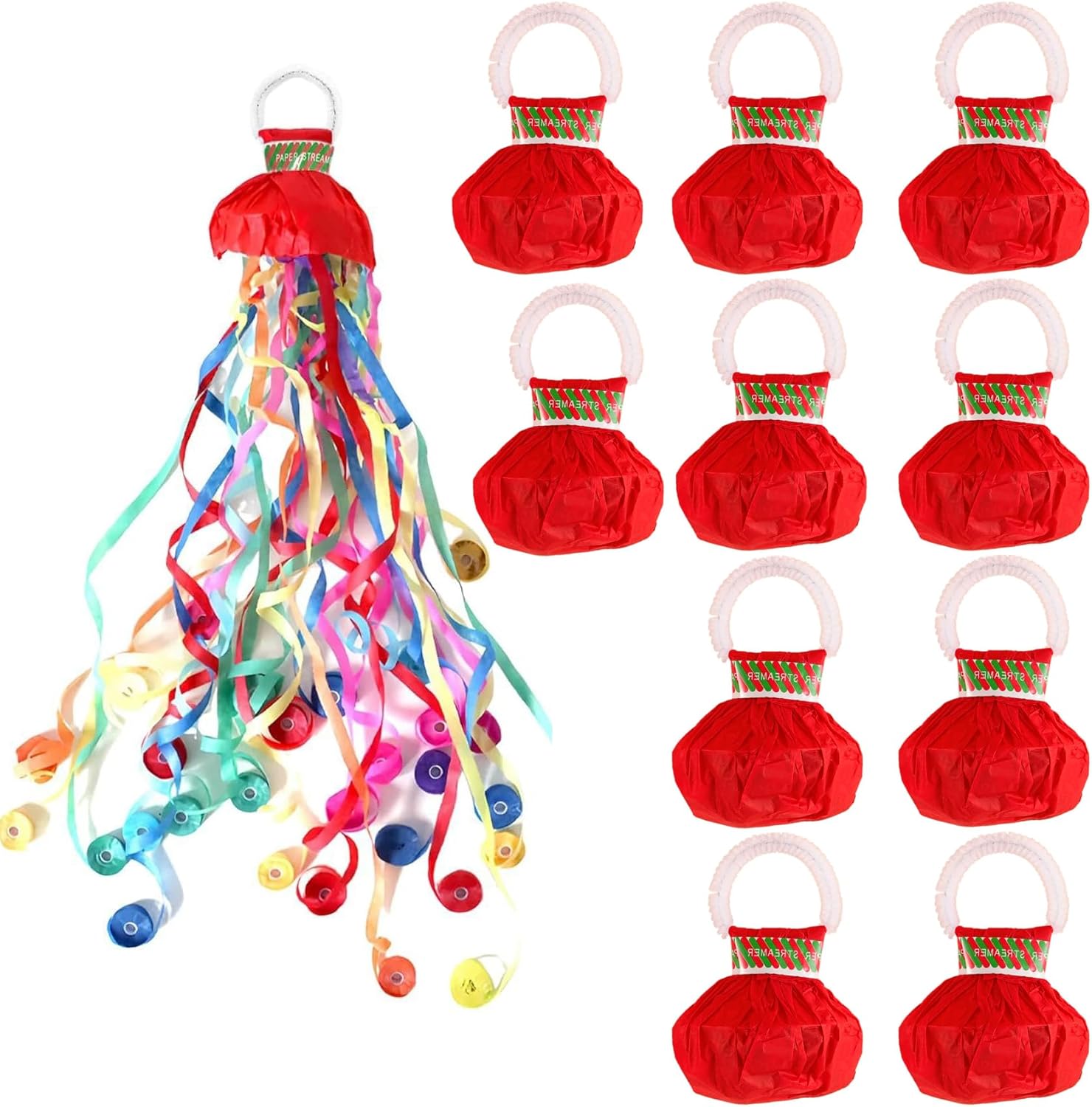 Amazon.com: SquEqu 10 Pack Hand Throw Streamers Colorful Streamer ...