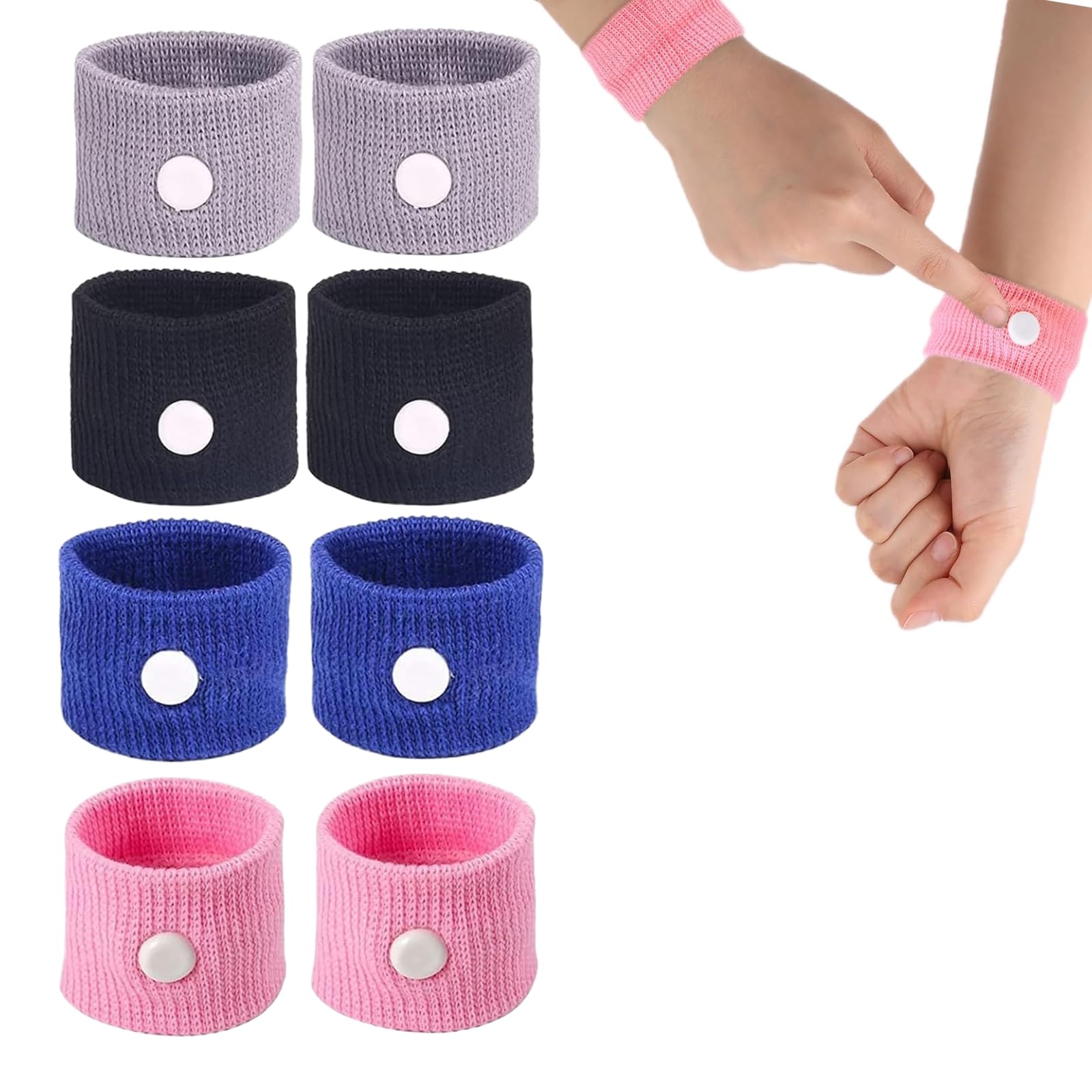 MAIHUO 8 Pcs Travel Sickness Bands,Sea Band,Motion Sickness Bands,Sea ...