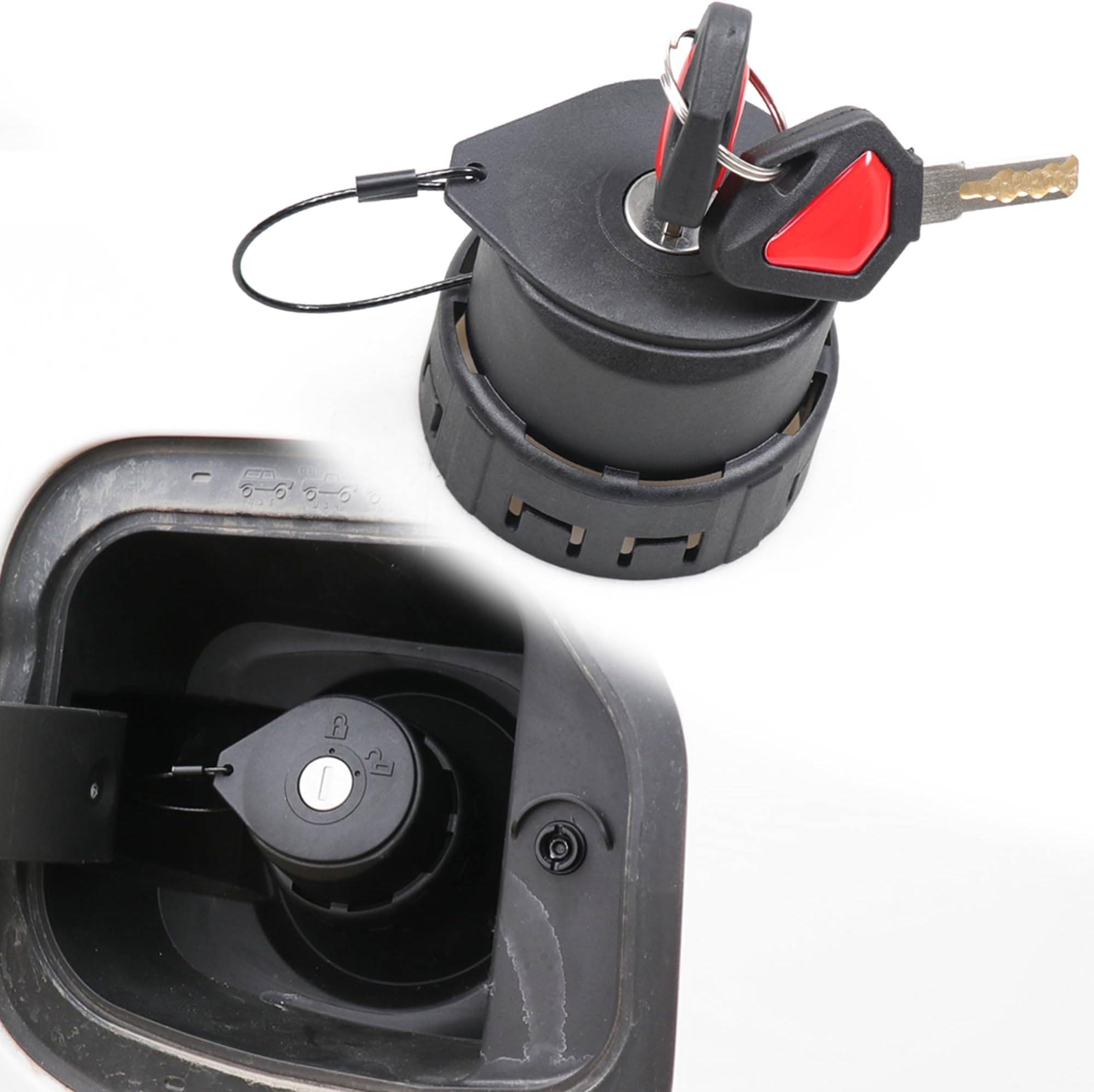 Amazon.com: sukemichi Locking Gas Cap Lock And Key For Bronco / F150 ...