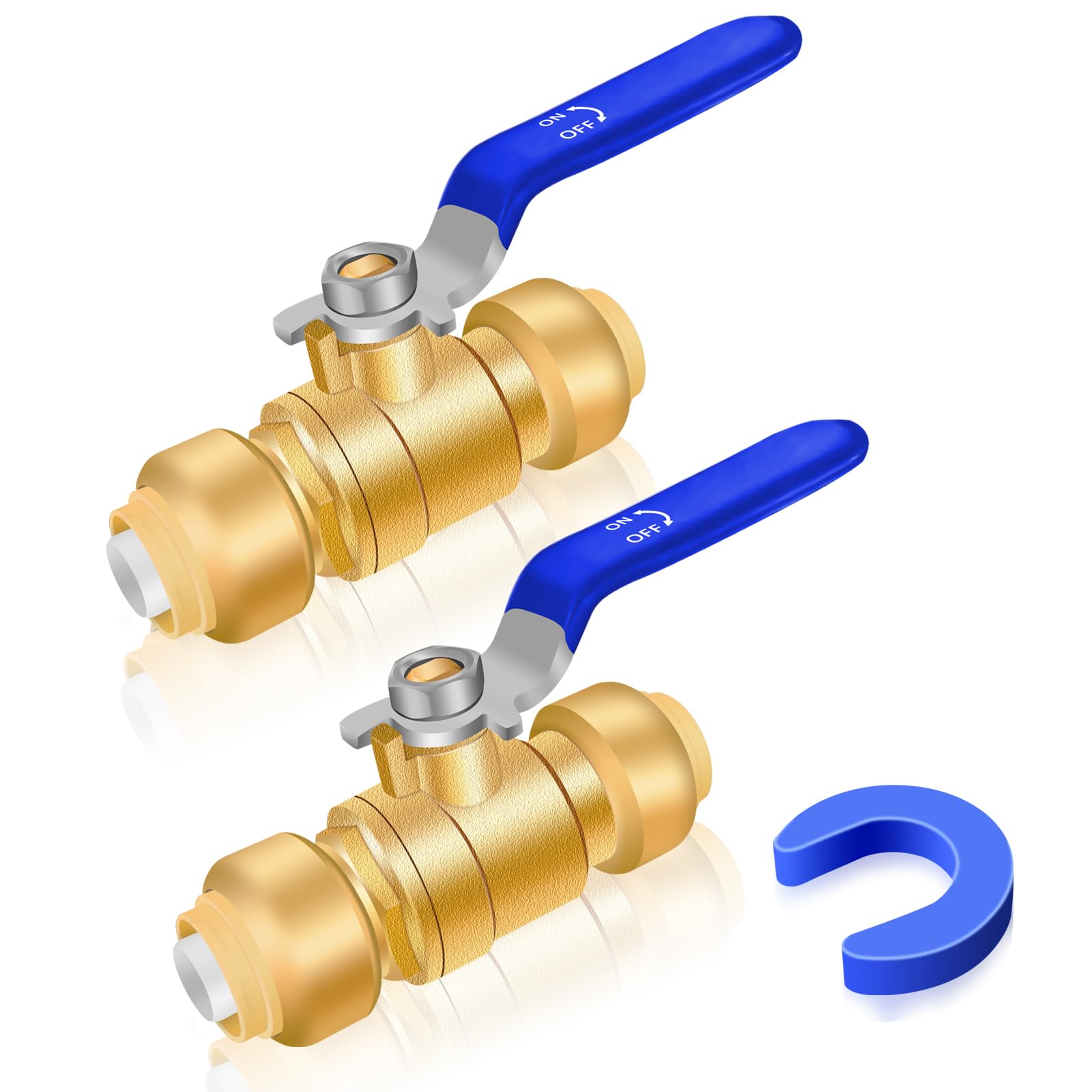 Amazon.com: Push Fit Ball Valve, 2pcs 1/2 Inch x 1/2 Inch Push-to ...