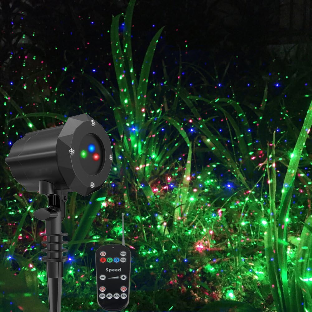 Poeland Garden Lights Star Christmas Projector Moving Firefly Lighting ...