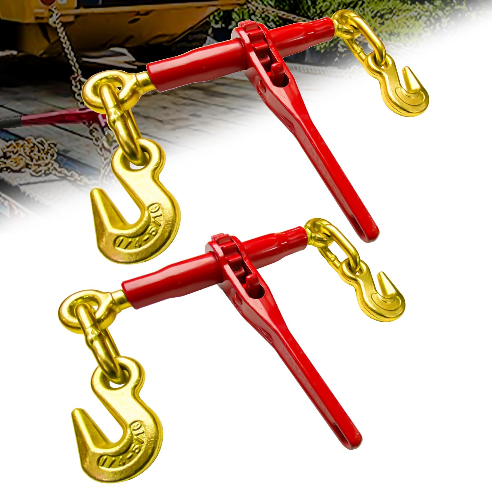 Snapklik.com : FITHOIST Ratchet Chain Binders 1/4 - 5/16 2-Pack Load ...