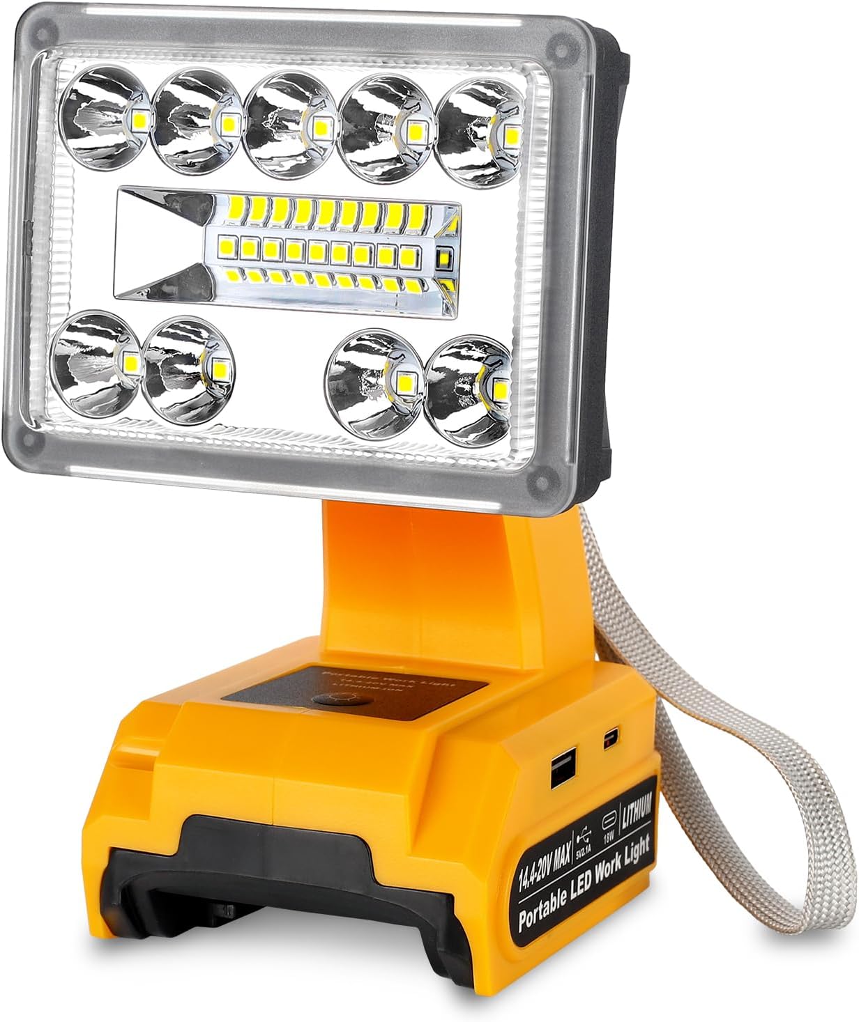 1000LM Cordless Light for Dewalt 20V MAX Lithium-ion Battery, Portable ...