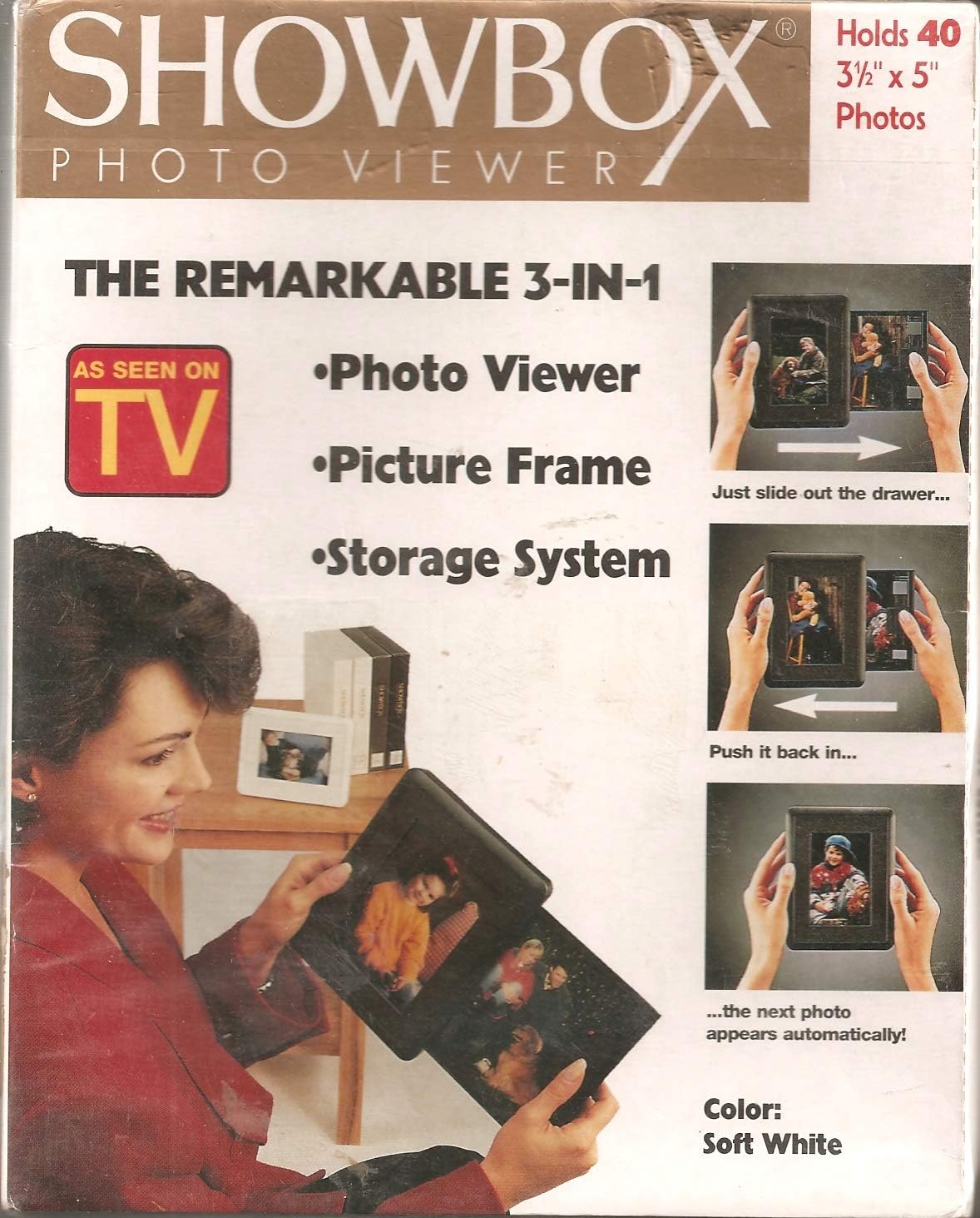 Amazon.com : SHOWBOX Photo Viewer For 3 1/2" x 5" PHOTOS (Soft White ...