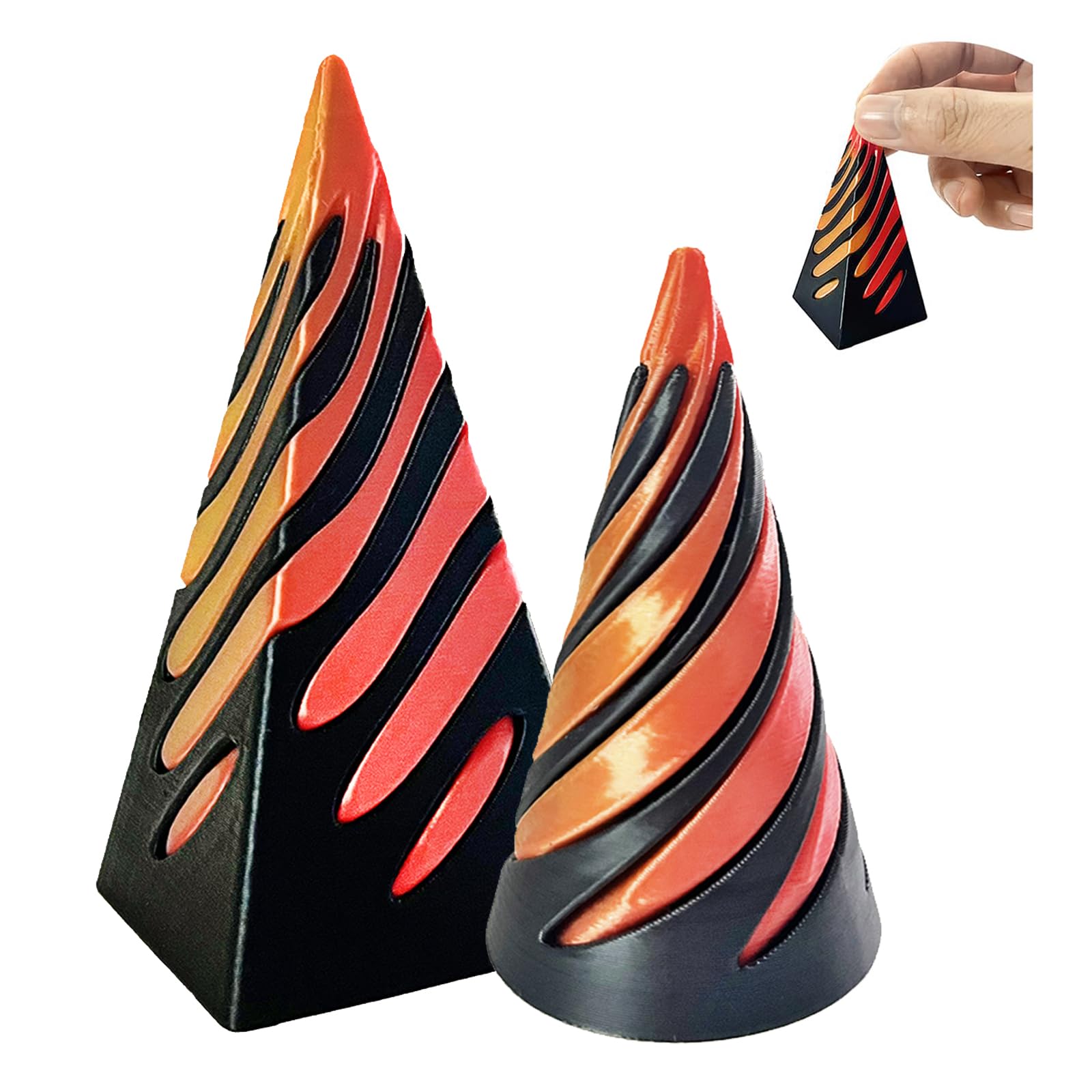 Fun Toys 2 Pcs Impossible Pyramid Passthrough Fidget Toys,3D Printed ...