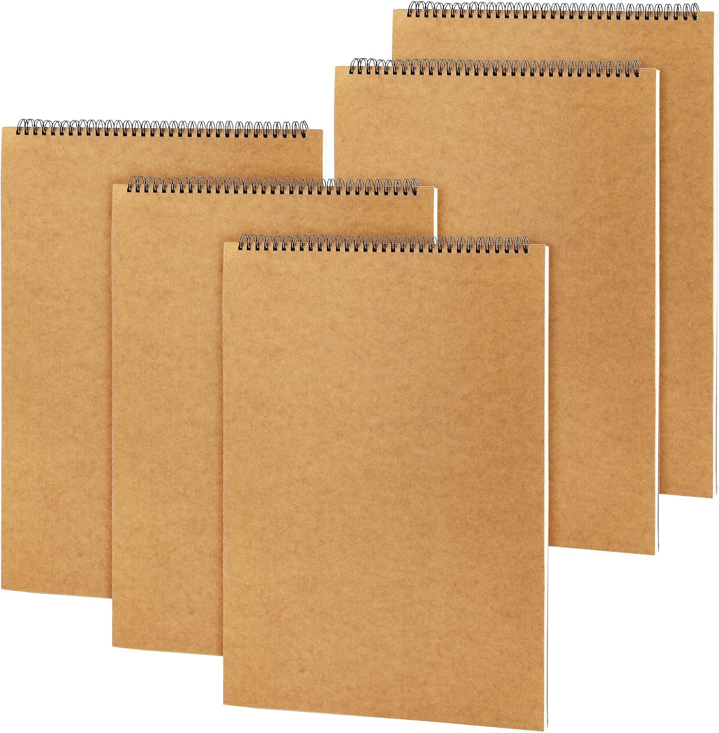 KEILEOHO 5 PCS A3 Landscape Sketchbook, 30 Pages/60 Sheets 160gsm A3 Drawing Pad, Spiral ...