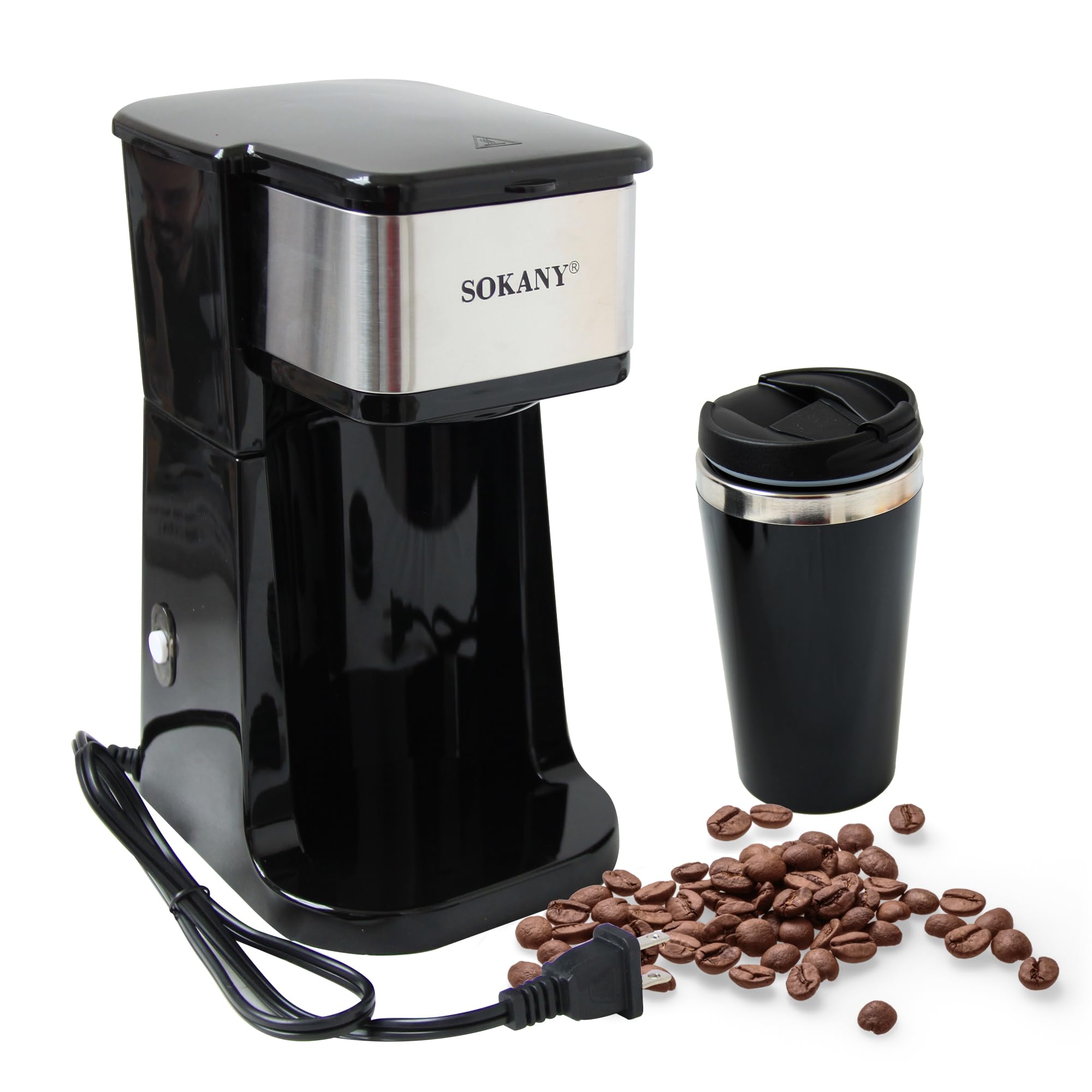 KITCHENES | Cafetera Eléctrica Portátil de Acero Inoxidable con Vaso ...