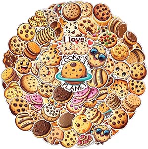 Amazon.com: 64pcs Cookie Stickers - Cookie Sticker for Kids Aterproof ...