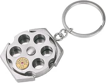 XinSiChen Spinning Cylinder Revolver Roulette Game Charm Key Chain Key ...